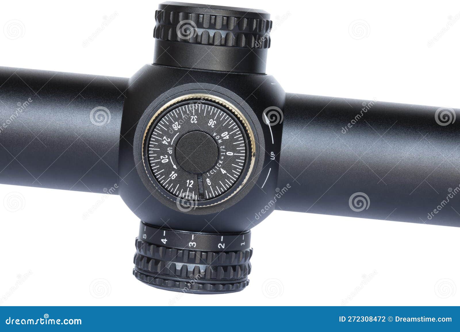 Elevation Dial on a Riflescope Stock Photo - Image of sight, isolated ...