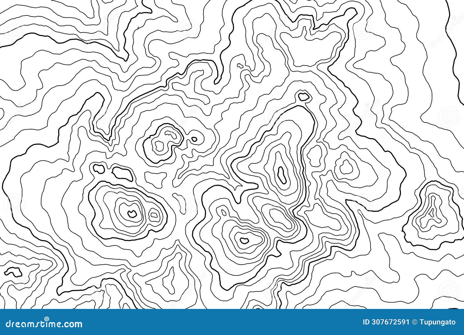 Imaginary Mountain Elevation Topography Map Cartoon Vector ...