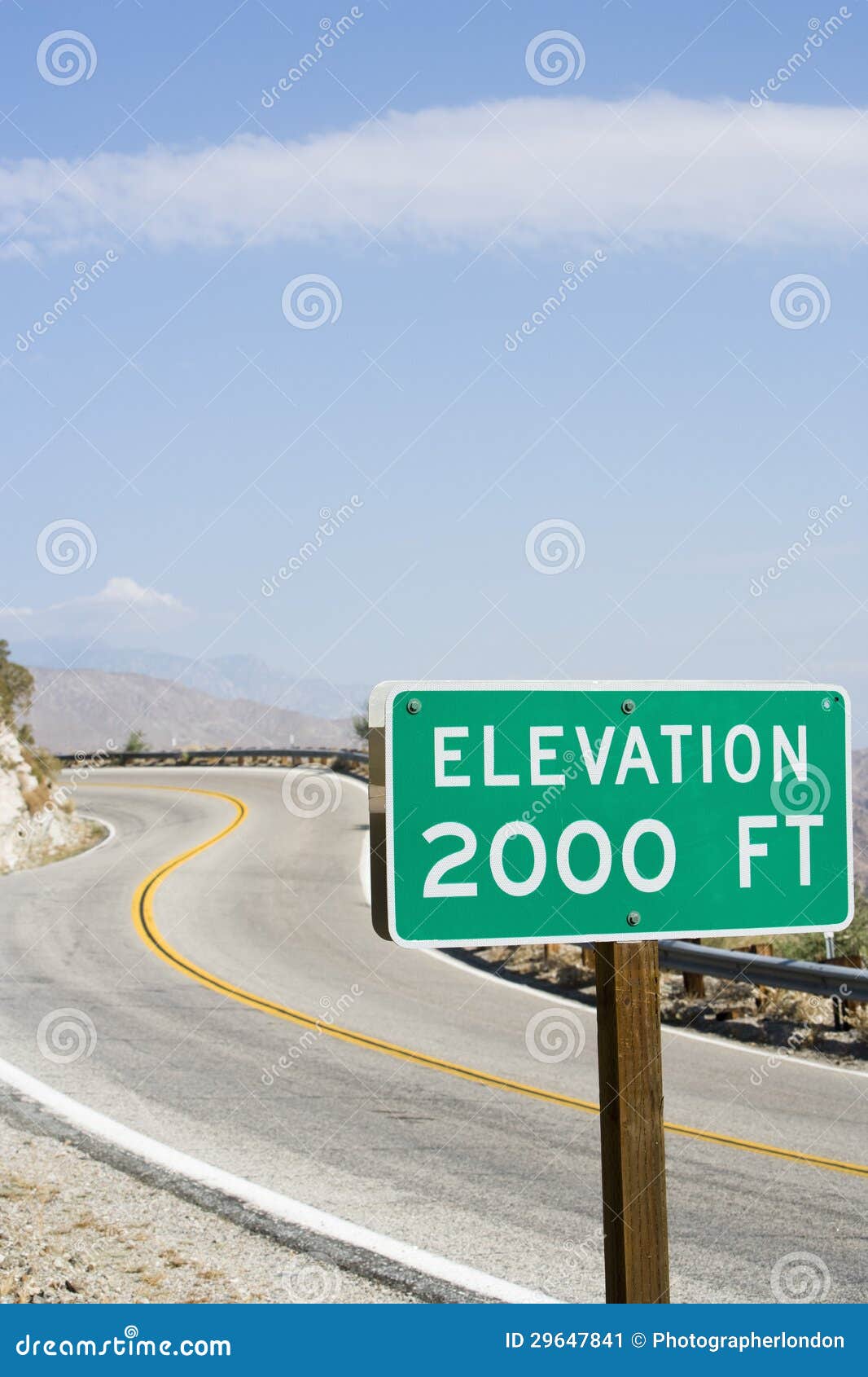 Elevation Road Sign stock image. Image of letter, transportation - 29647841