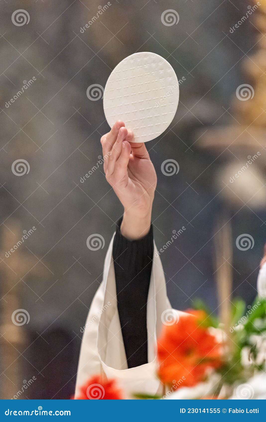 The Holy Bread in the Rite of Eucharist Stock Image - Image of ...