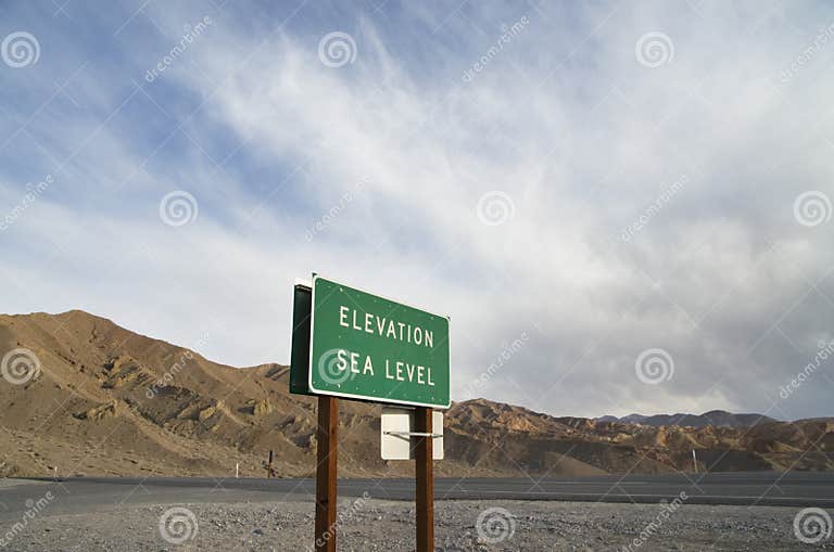 Elevation Sea Level Sign stock image. Image of elevation - 28756189