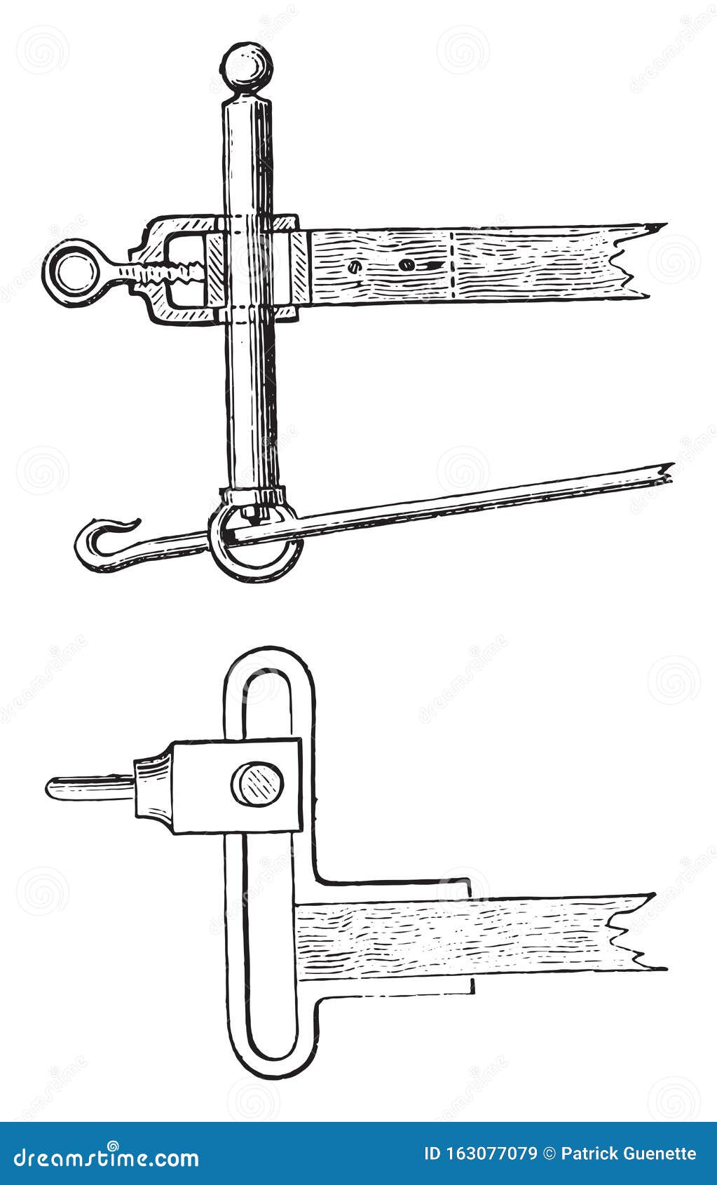 Elevation, Section and Plan of a Complete Regulator Slide and Triangle ...