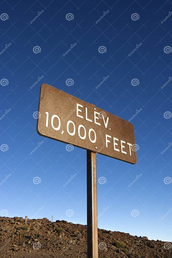 Elevation Sign Against Sky. Stock Photo - Image of horizontal, hawaii ...