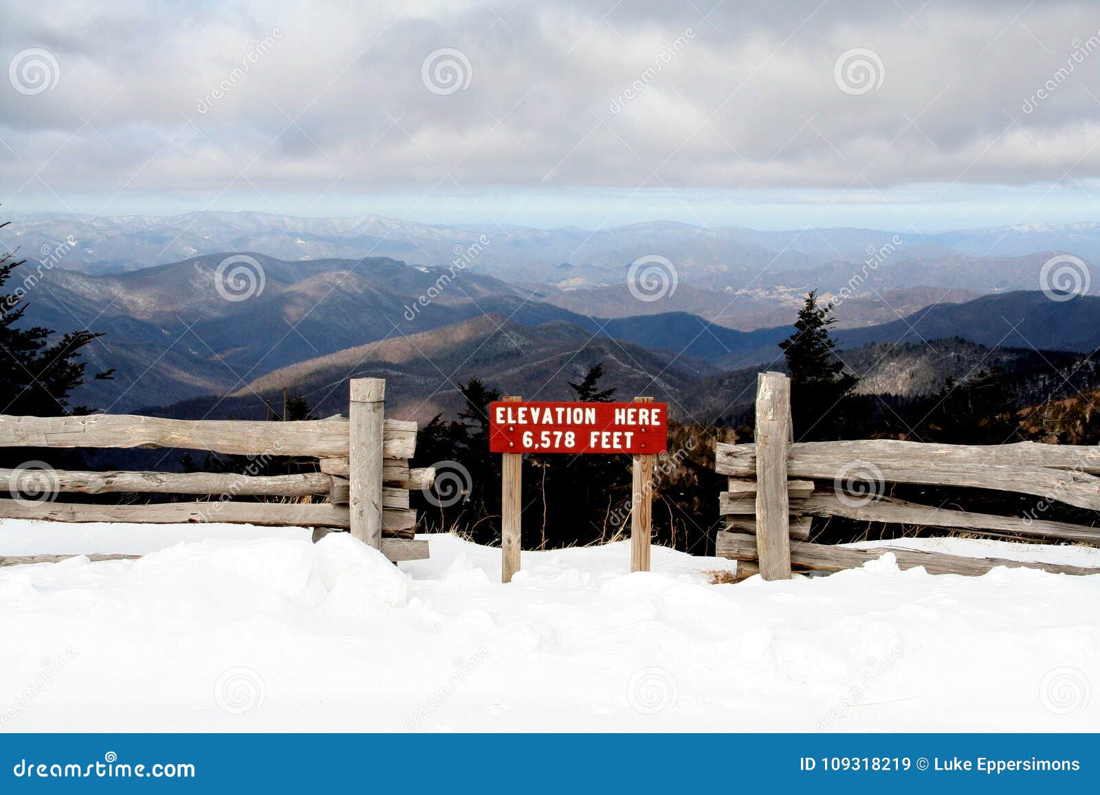 Elevation Sign on Side of Mountain Stock Image - Image of scenic ...