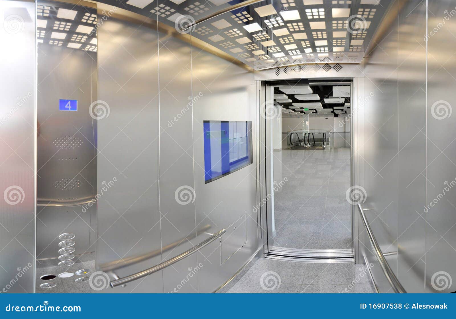 Elevator stock photo. Image of hall, design, glass, high - 16907538