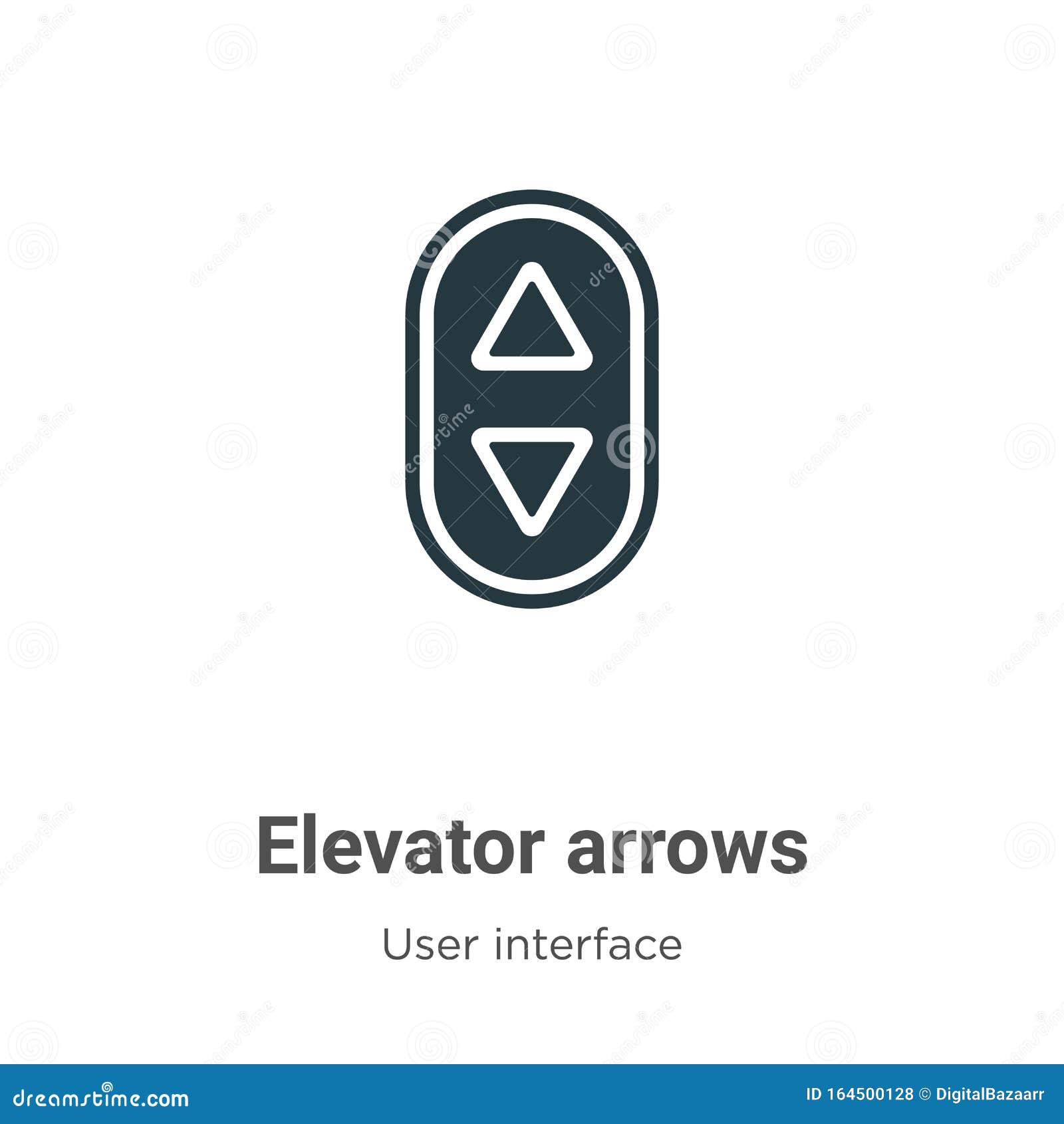 Elevator Arrows Vector Icon on White Background. Flat Vector Elevator ...