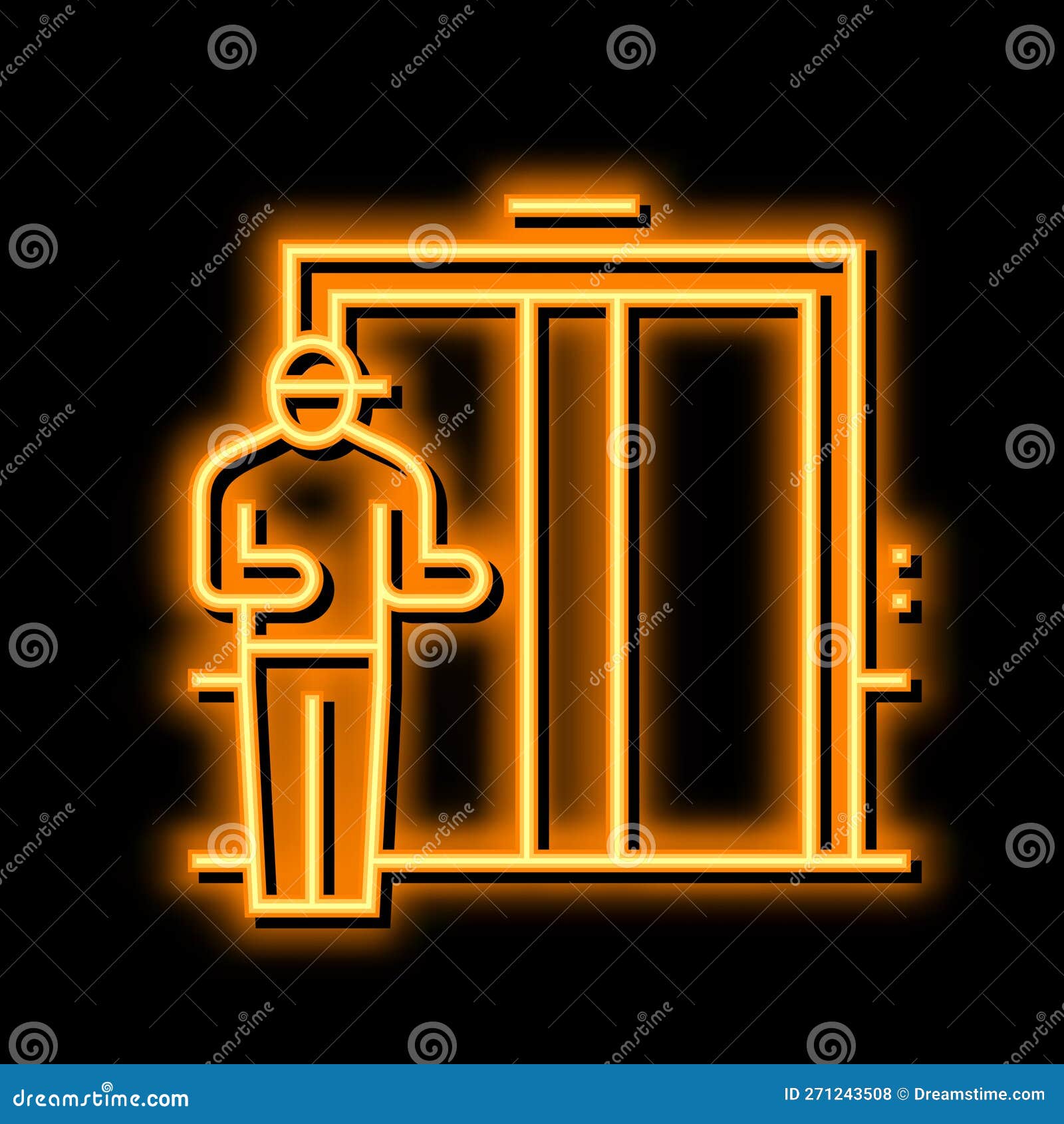 Elevator in Building Neon Glow Icon Illustration Stock Vector ...