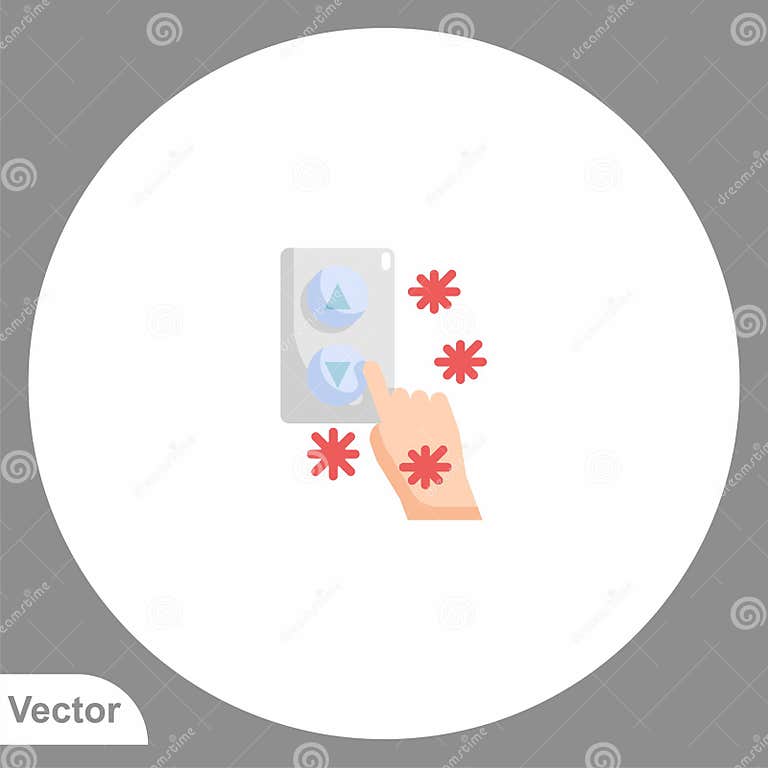 Elevator Button with Bacteria Icon Sign Vector,Symbol, Logo ...