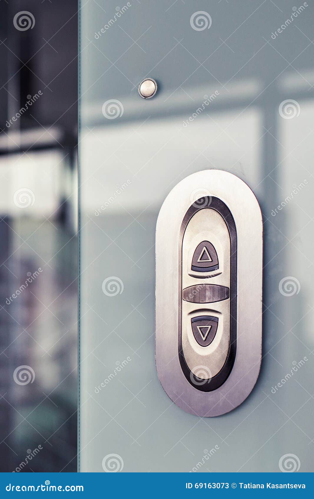 Elevator Button. on Modern Glass Wall Stock Image - Image of lift, dirt ...