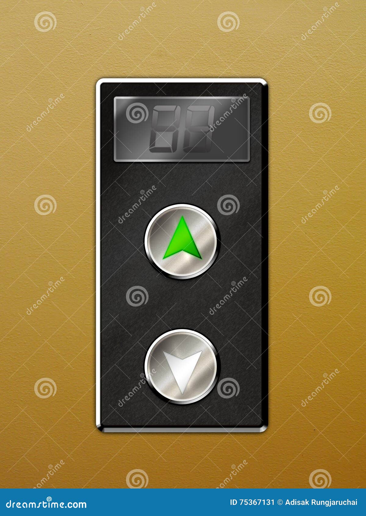 Elevator Button With Braille Sign Isolated On White, Silver Metal ...