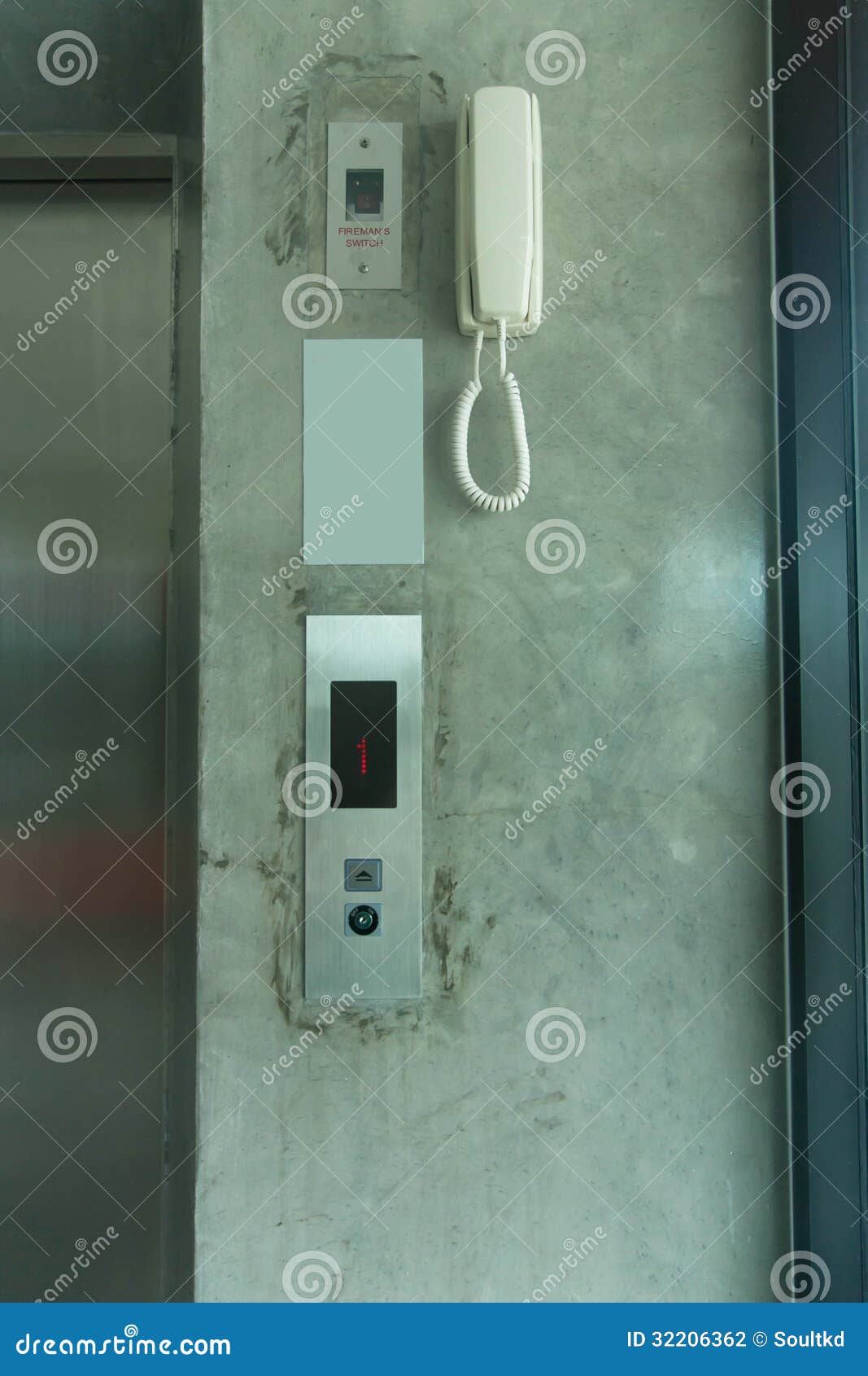 Elevator Button and White Telephone Stock Photo - Image of move, stair ...