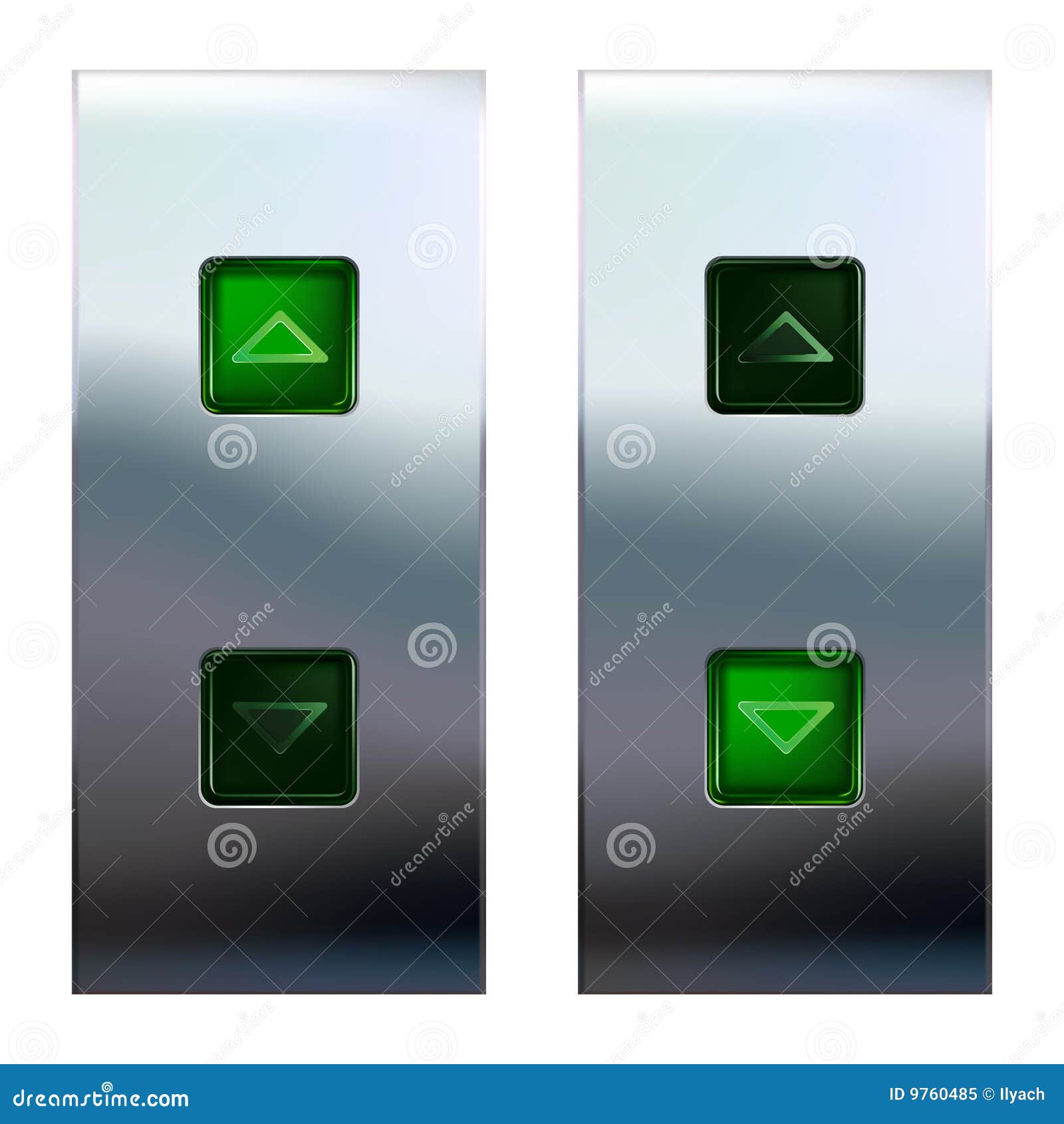 Elevator buttons stock vector. Illustration of steel, choice - 9760485