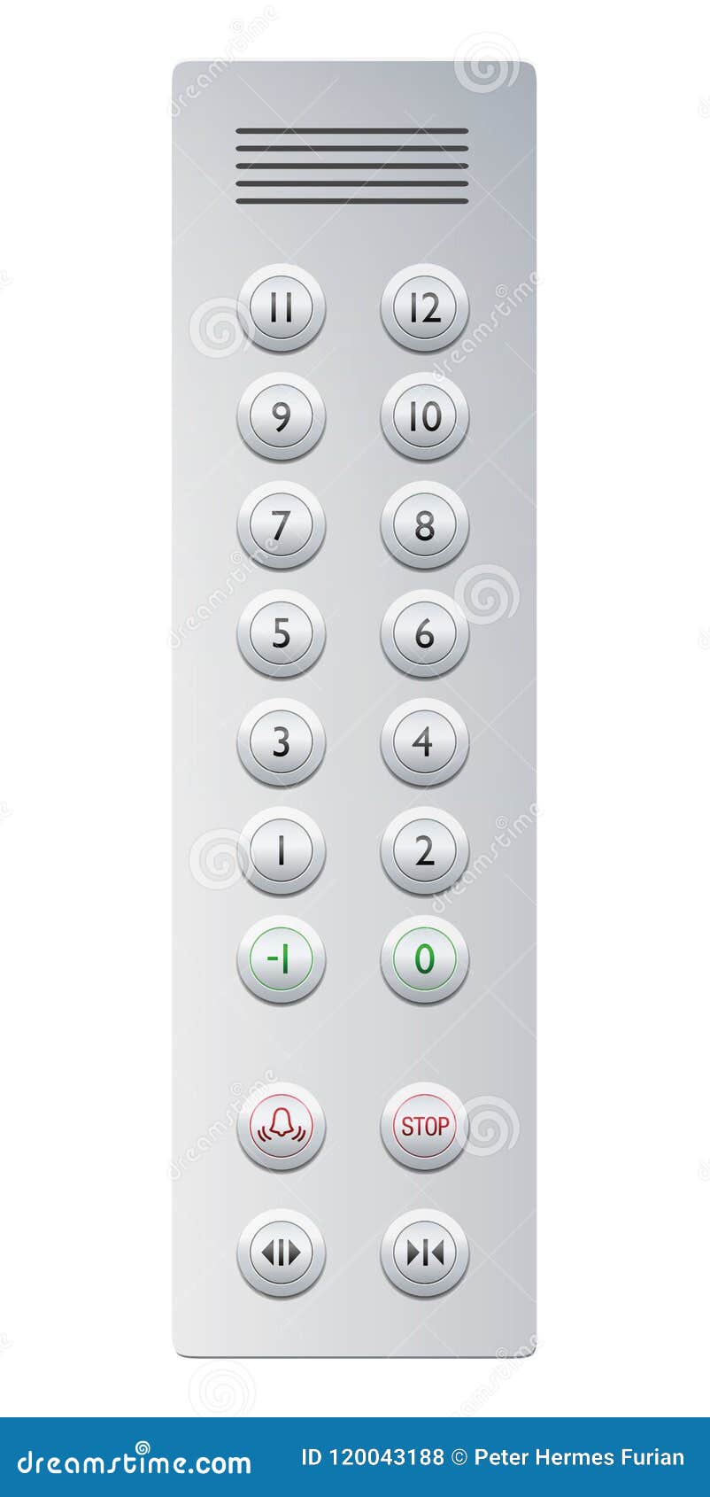 Elevator Buttons Control Panel Floors Up Down Stock Vector ...