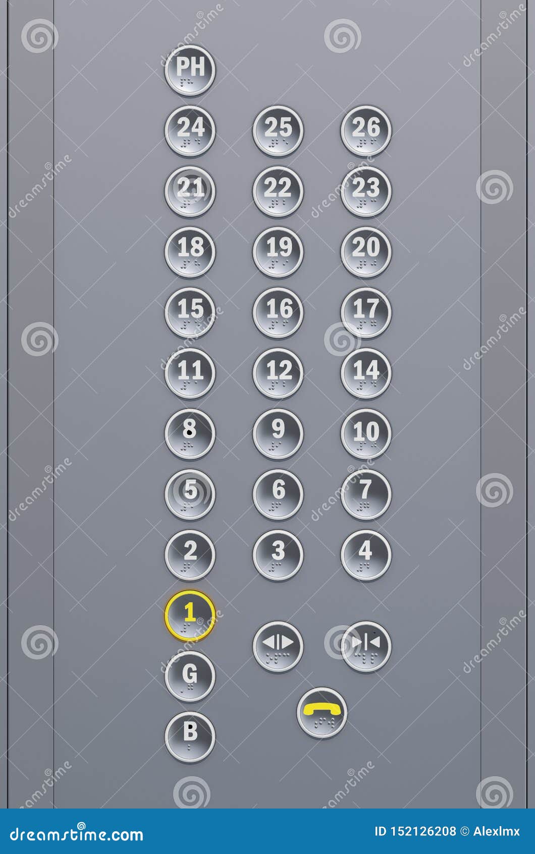 Elevator Buttons, 3D Rendering Stock Illustration - Illustration of ...