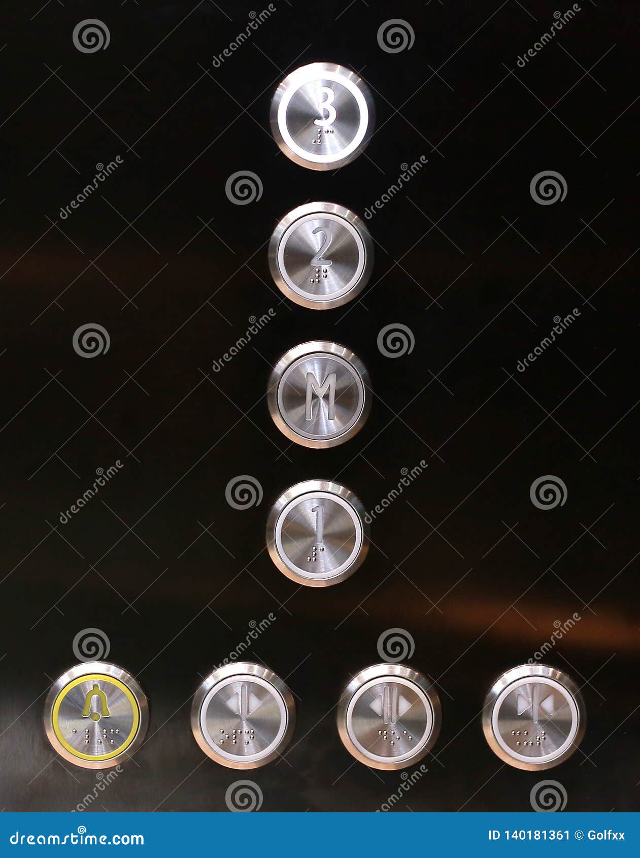 Elevator buttons on panel stock image. Image of modern - 140181361