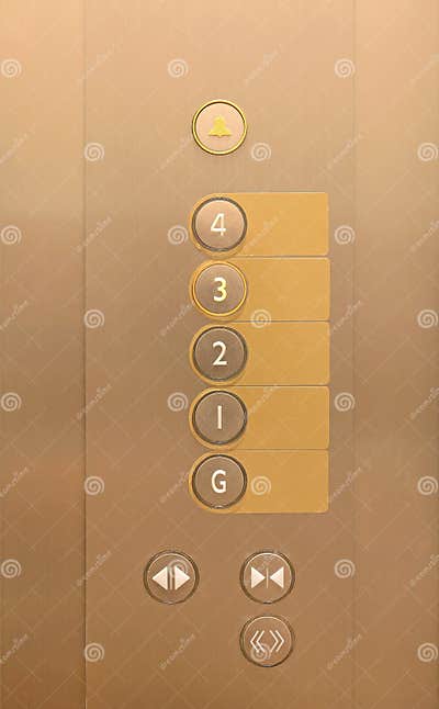 Elevator Buttons on Panel with Blank Label Stock Image - Image of metal ...