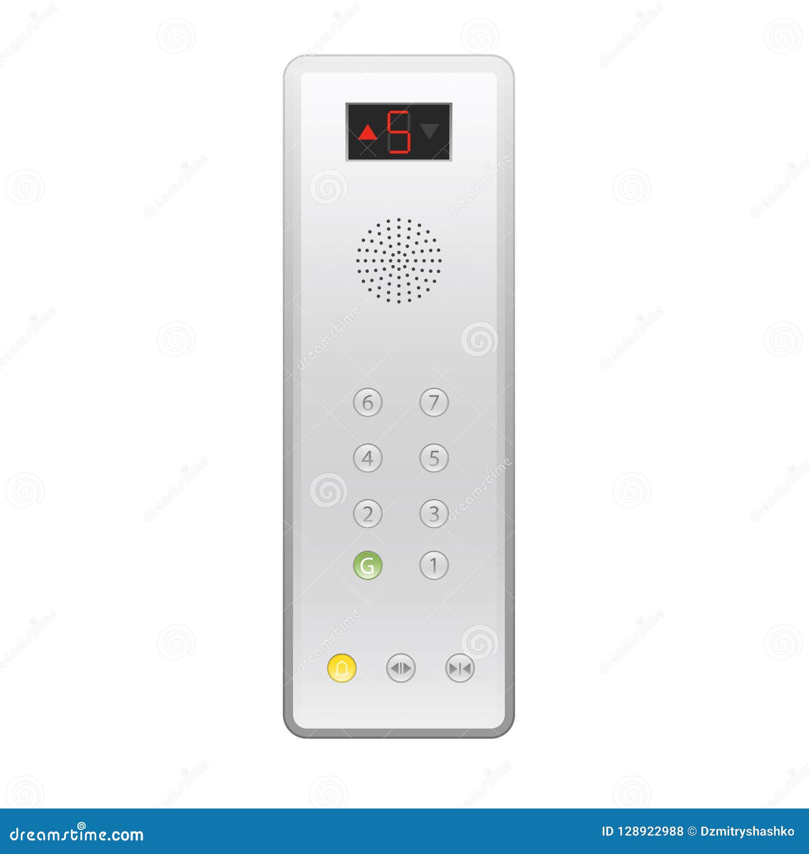 Elevator Buttons Vector Lift Metal Push Button On Control Panel Numbers ...