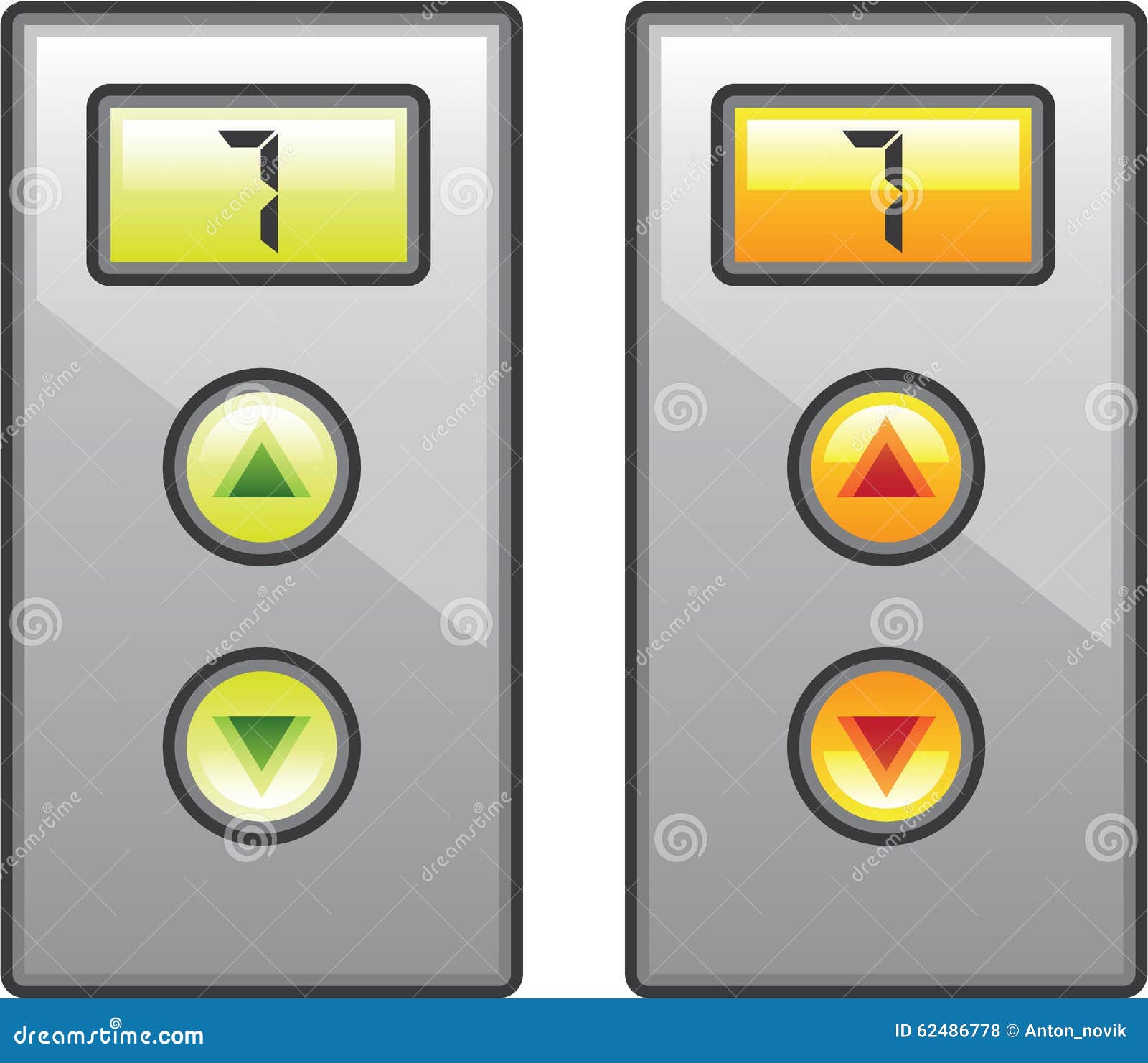 Elevator Buttons Vector | CartoonDealer.com #62486778