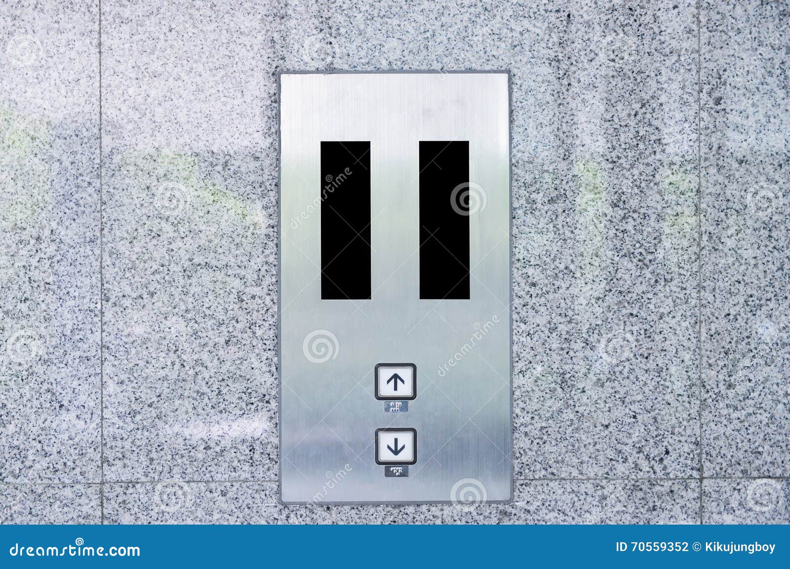 Elevator buttons on wall stock photo. Image of shiny - 70559352