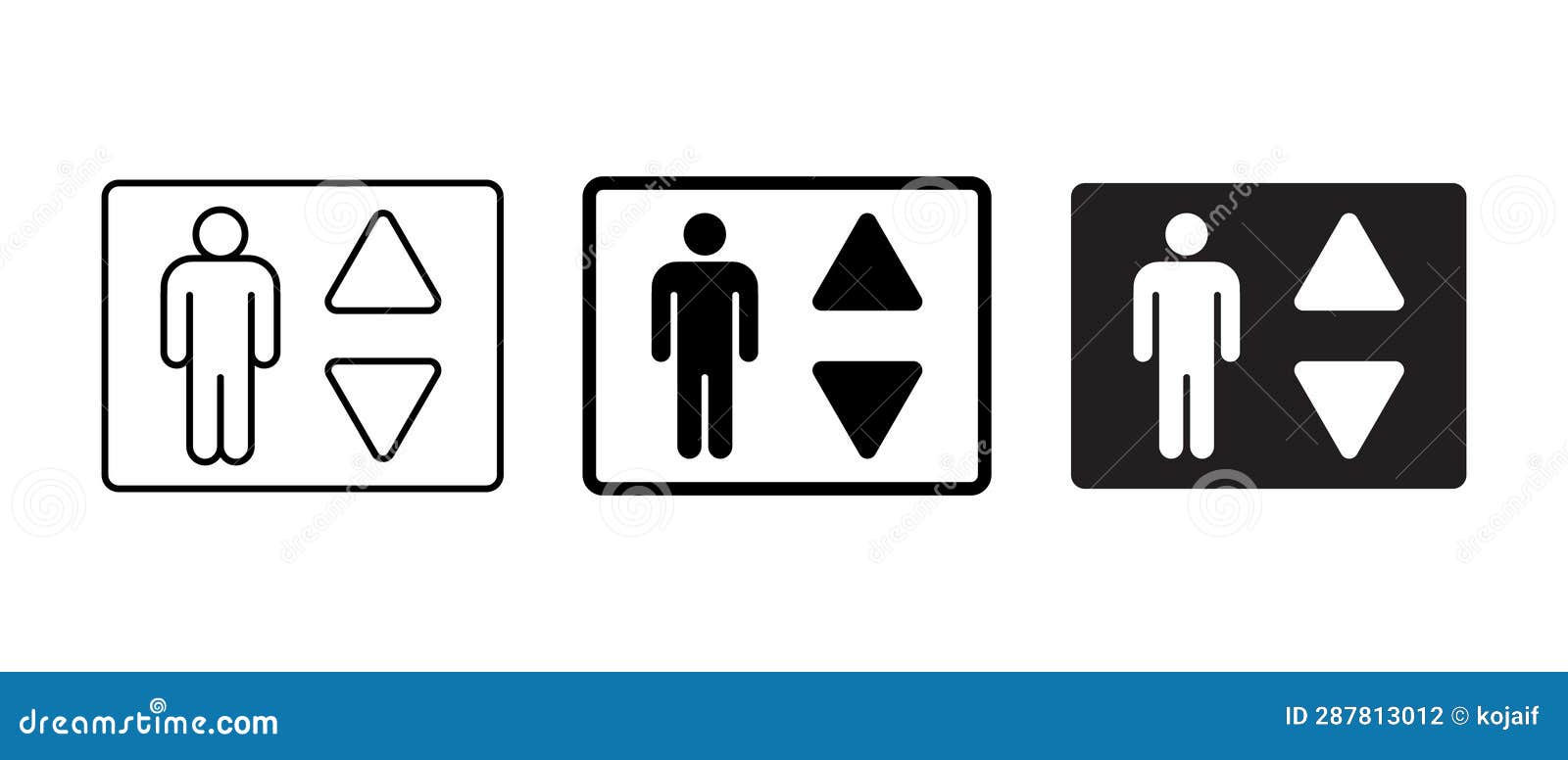 Elevator Call Button Icon Vector Set. Outline Lift Symbol Stock ...