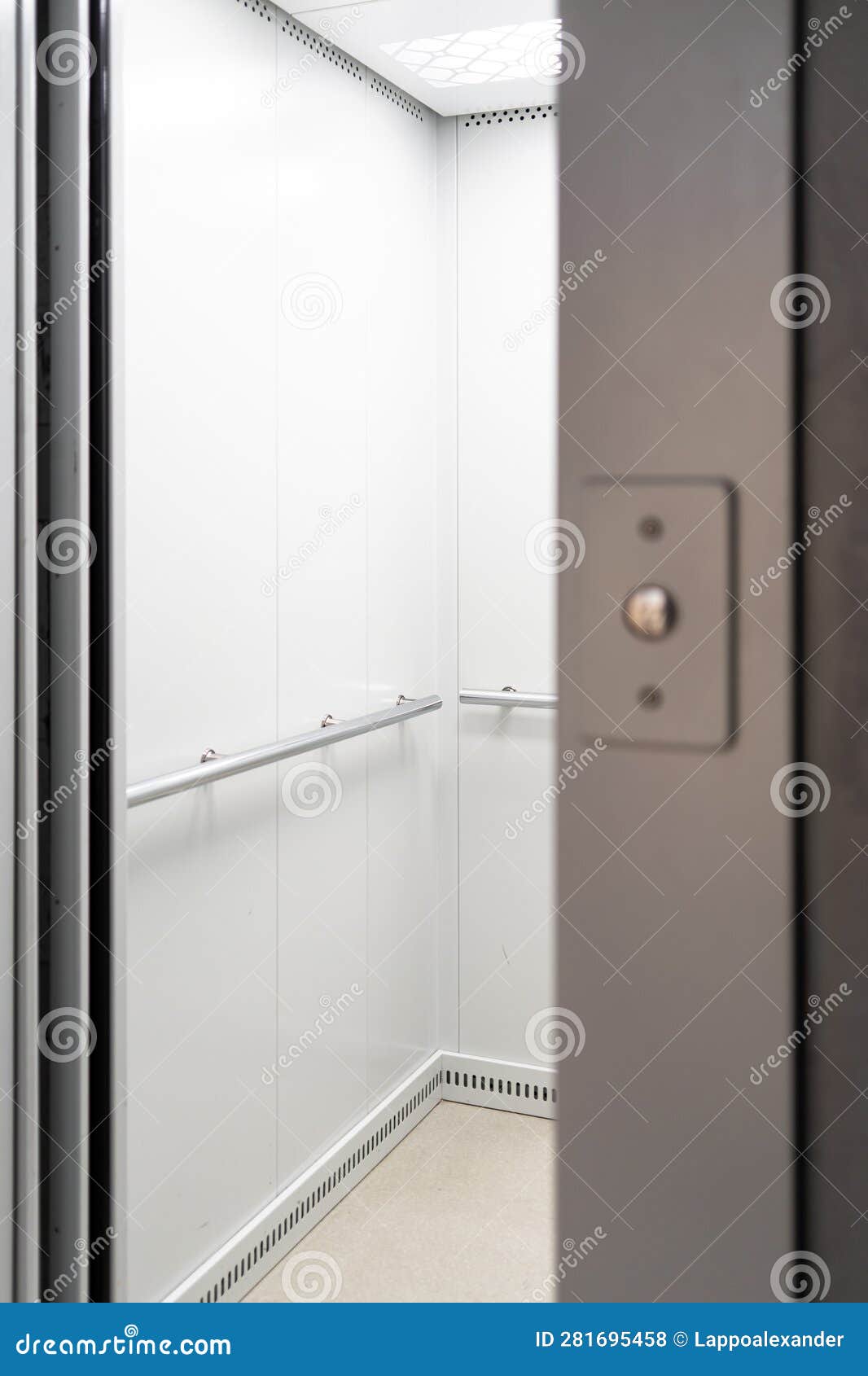 Elevator Call Button on the Platform in Front of the Elevator Stock ...