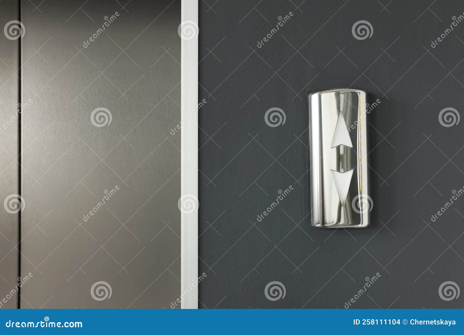 Elevator Call Buttons on Grey Wall, Closeup Stock Photo - Image of ...