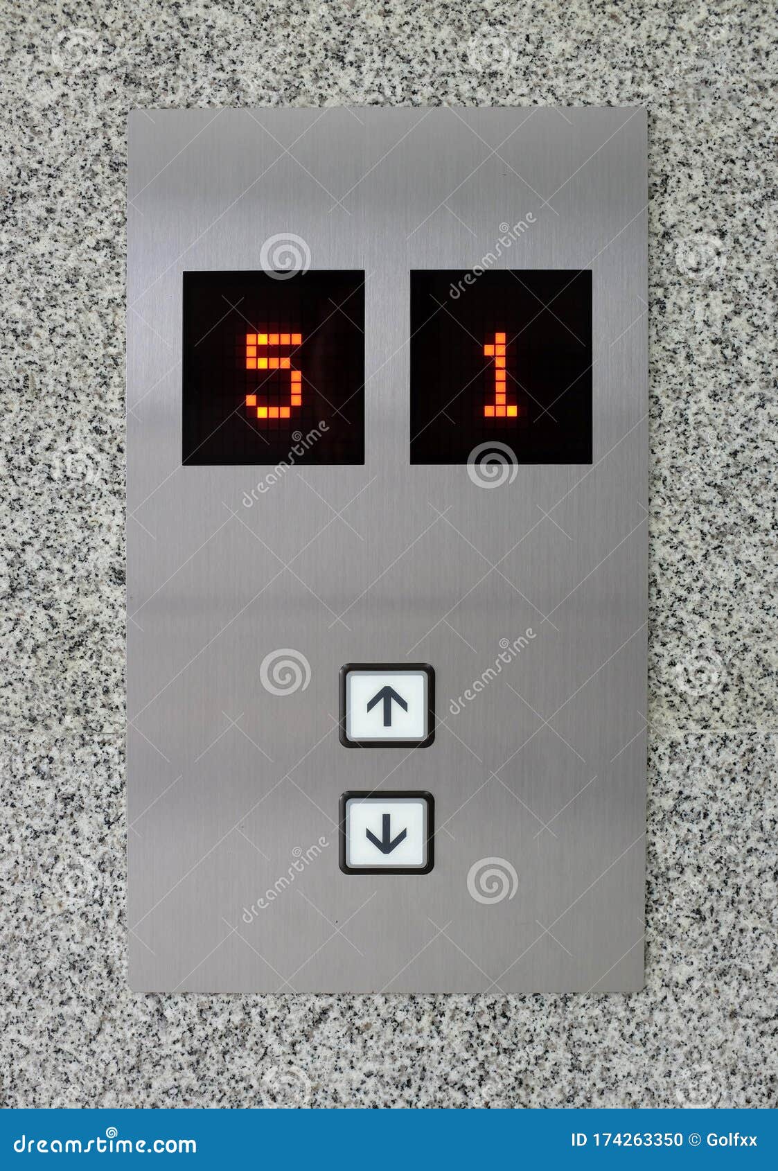 Elevator Call Panel, Up and Down Buttons Stock Photo - Image of sign ...