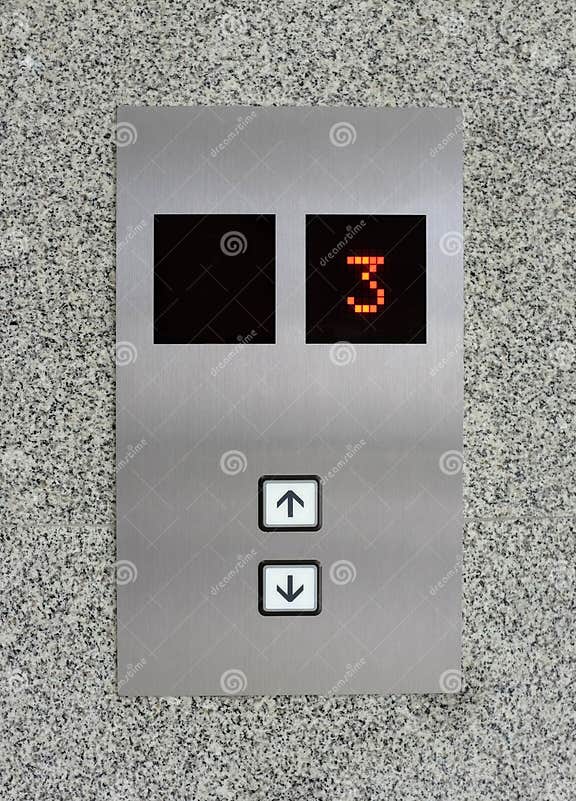 Elevator Call Panel, Up and Down Buttons Stock Image - Image of ...
