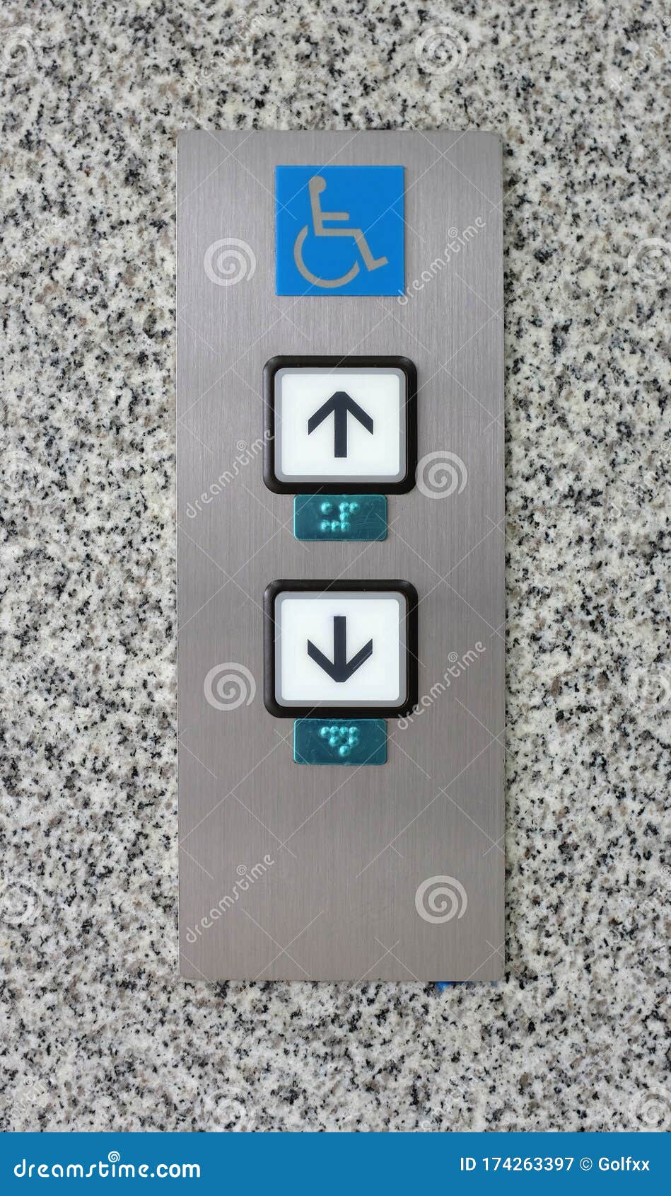 Elevator Call Panel, Up and Down Buttons Stock Image - Image of number ...
