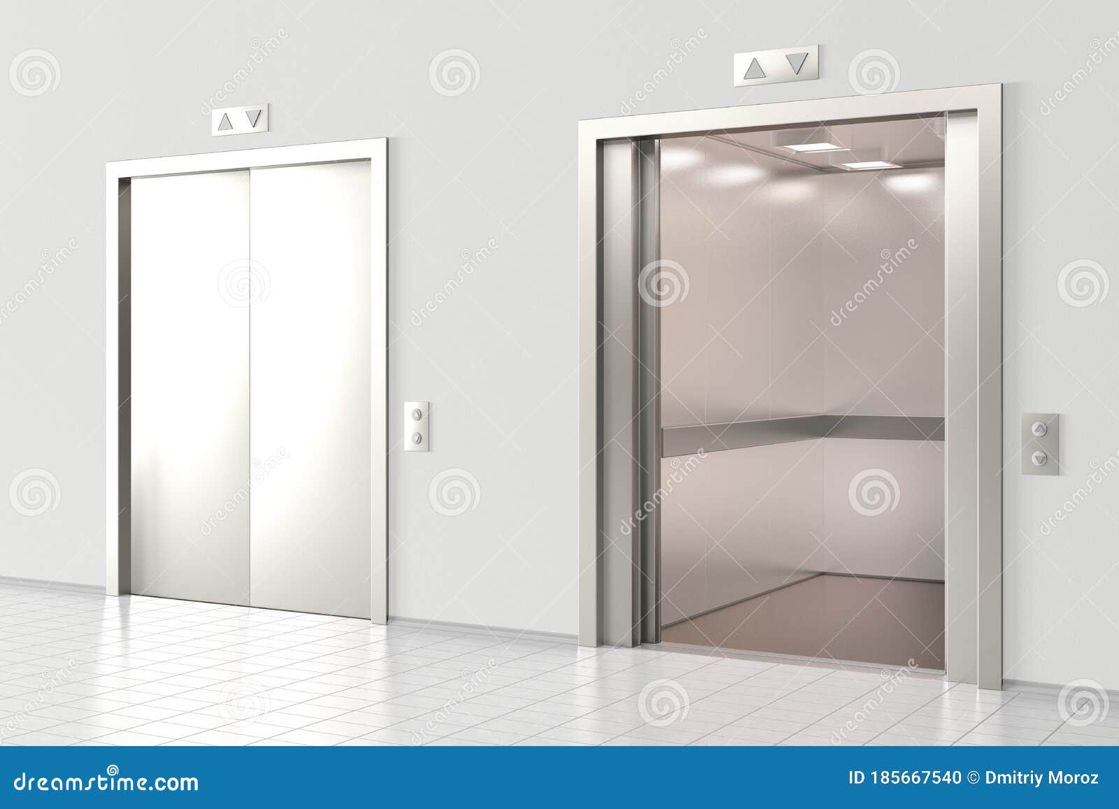 Elevator closed an open stock illustration. Illustration of office ...