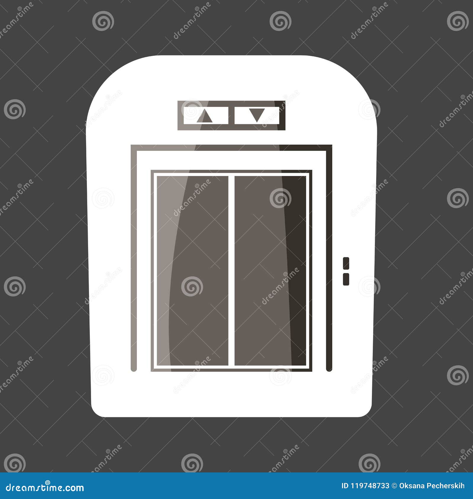 Elevator Colored Sticker with Button Vector Icon. Layers Groupe Stock ...