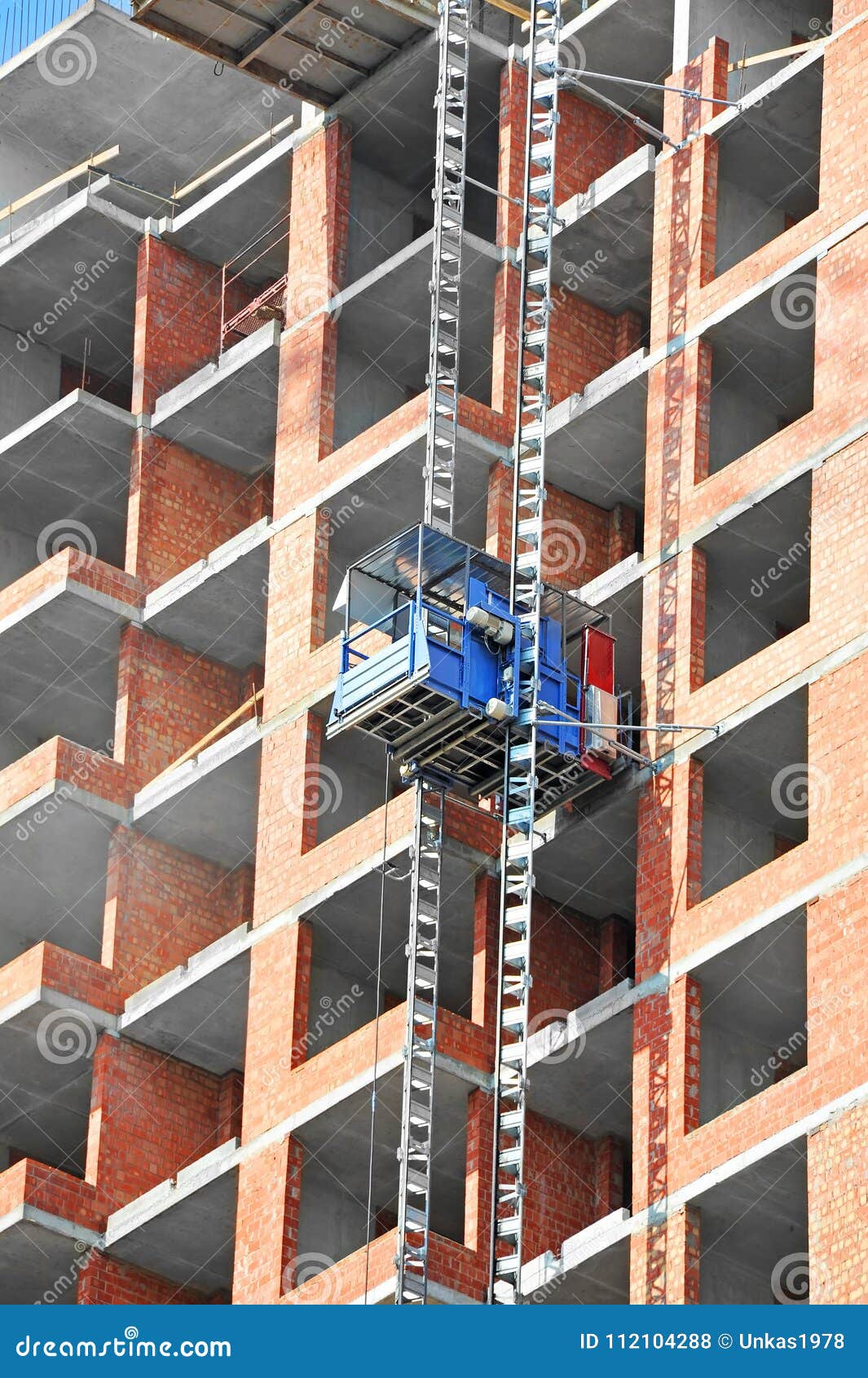 Elevator on Construction Site Stock Photo - Image of condominium ...