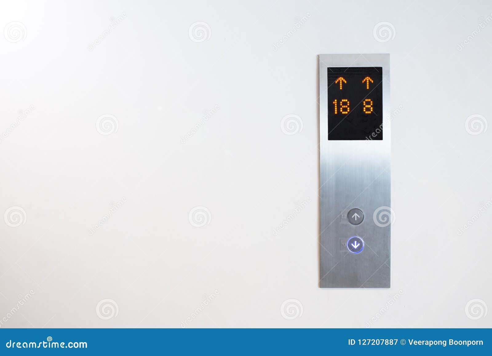 Elevator Display with Digital Screen with Up and Down Buttons Stock ...