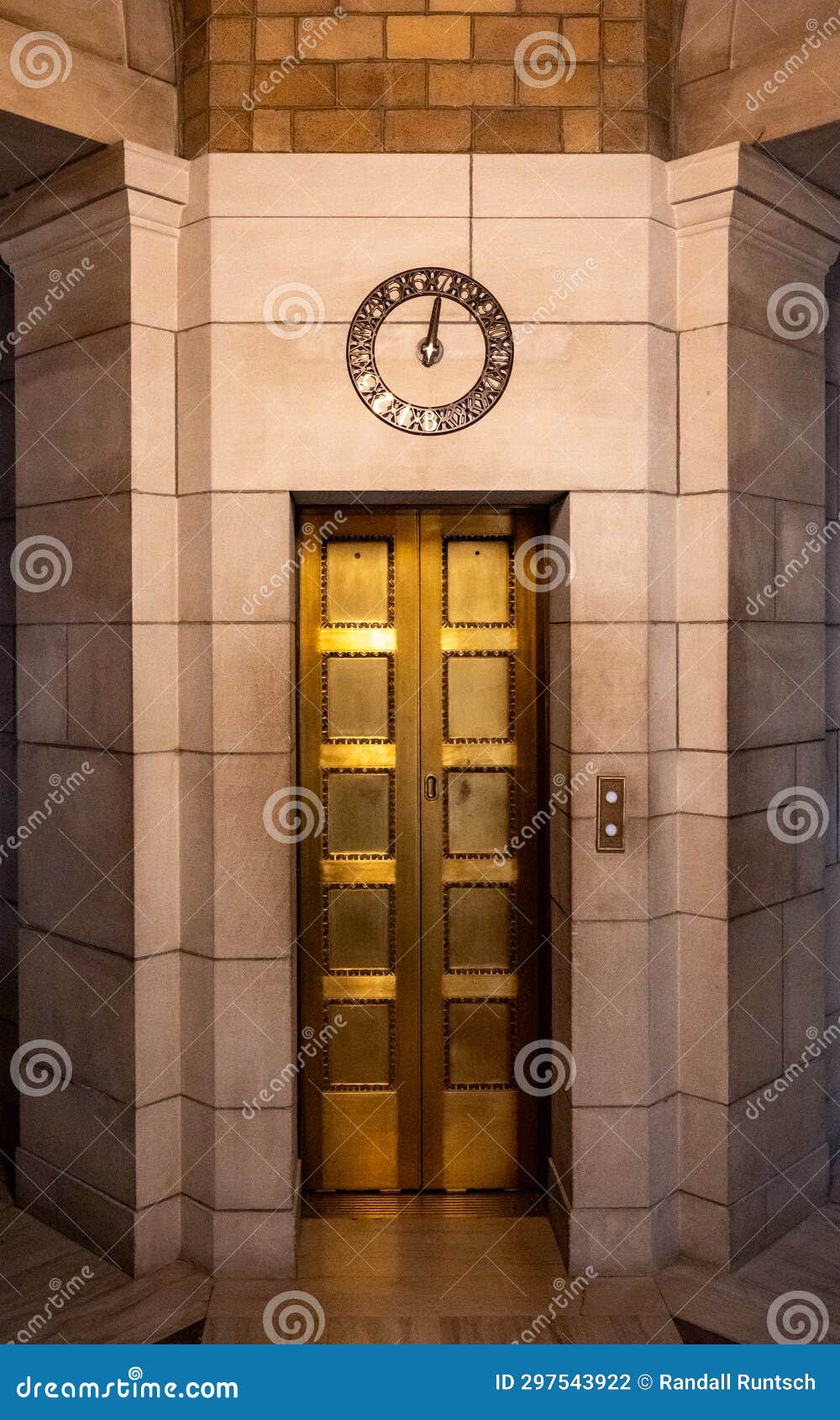 Elevator Door and Clock Dial in Nebraska State Capitol Editorial ...