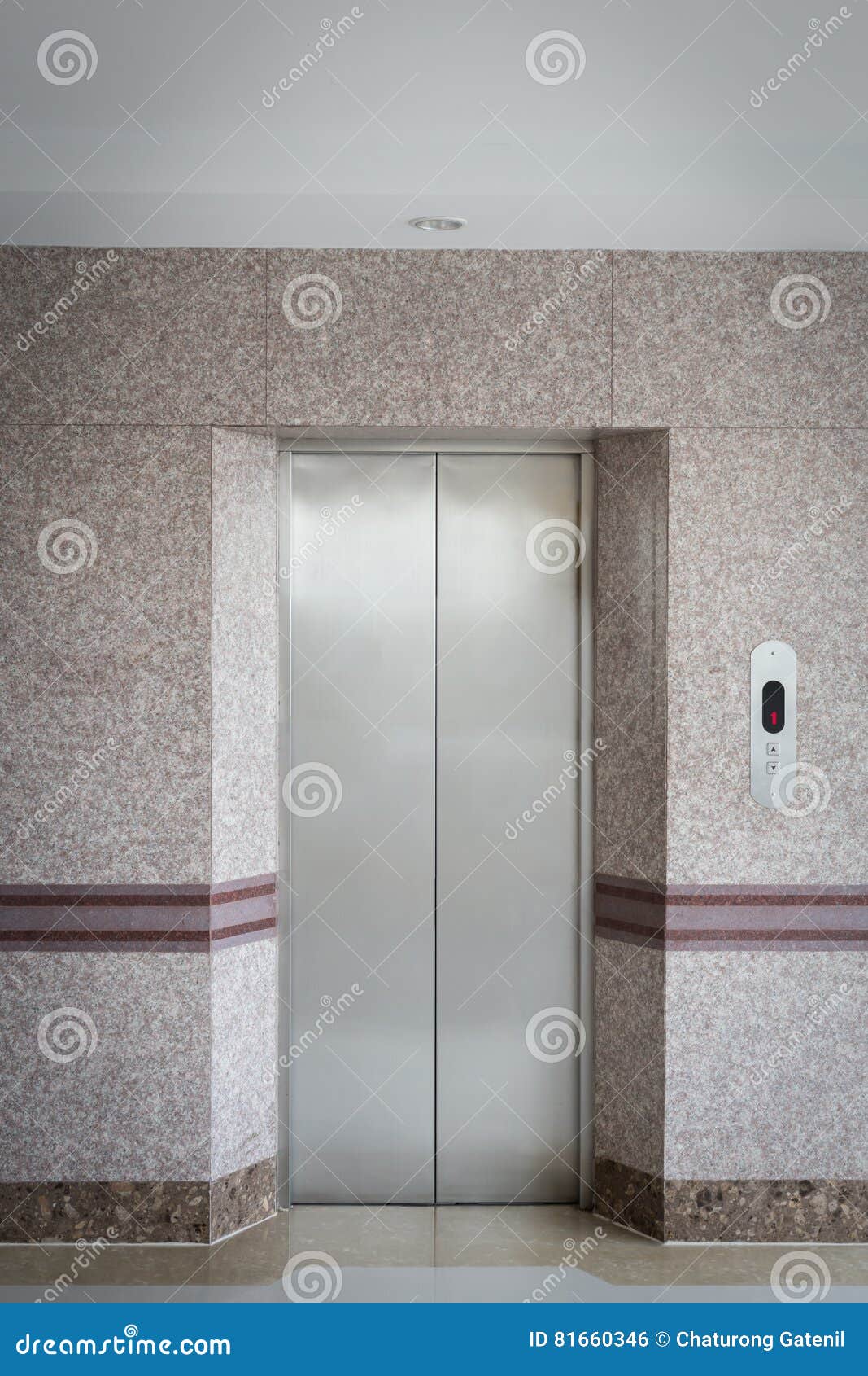 Elevator Door and Granite Wall Stock Photo - Image of contemporary ...