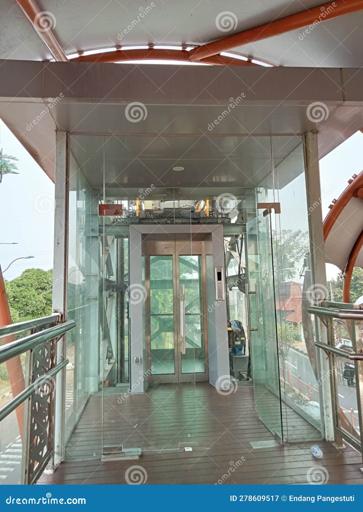 Elevator Door on the Overpass. Stock Image - Image of home ...