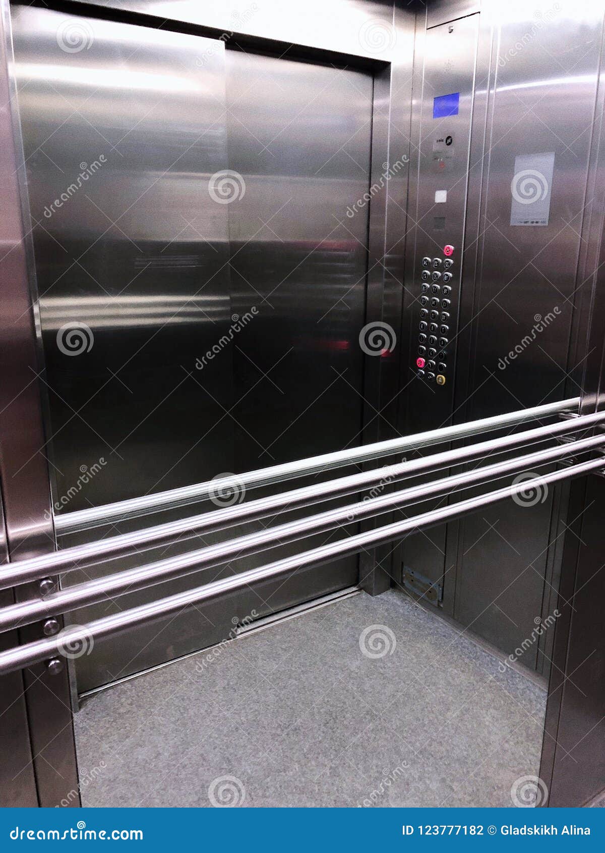 Elevator stock photo. Image of empty, grey, elevator - 123777182