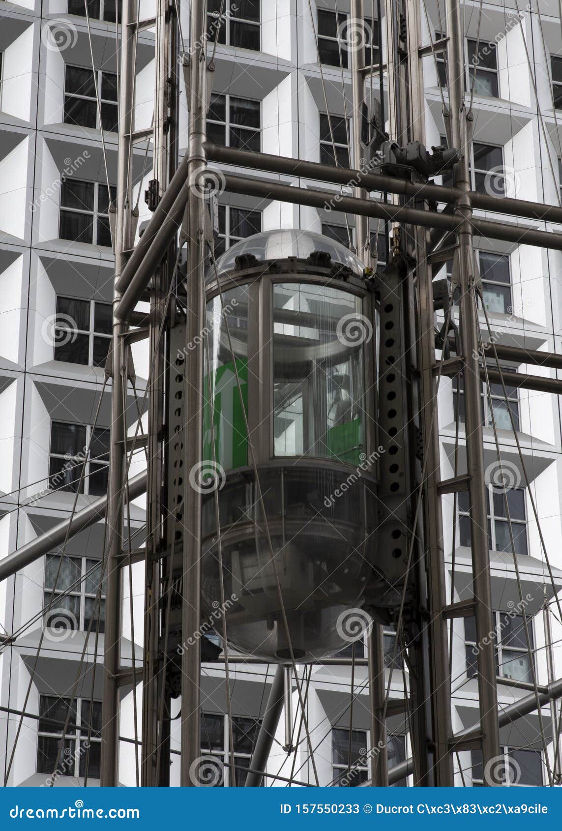 Elevator in Front of a Building Facade Stock Image - Image of travel ...