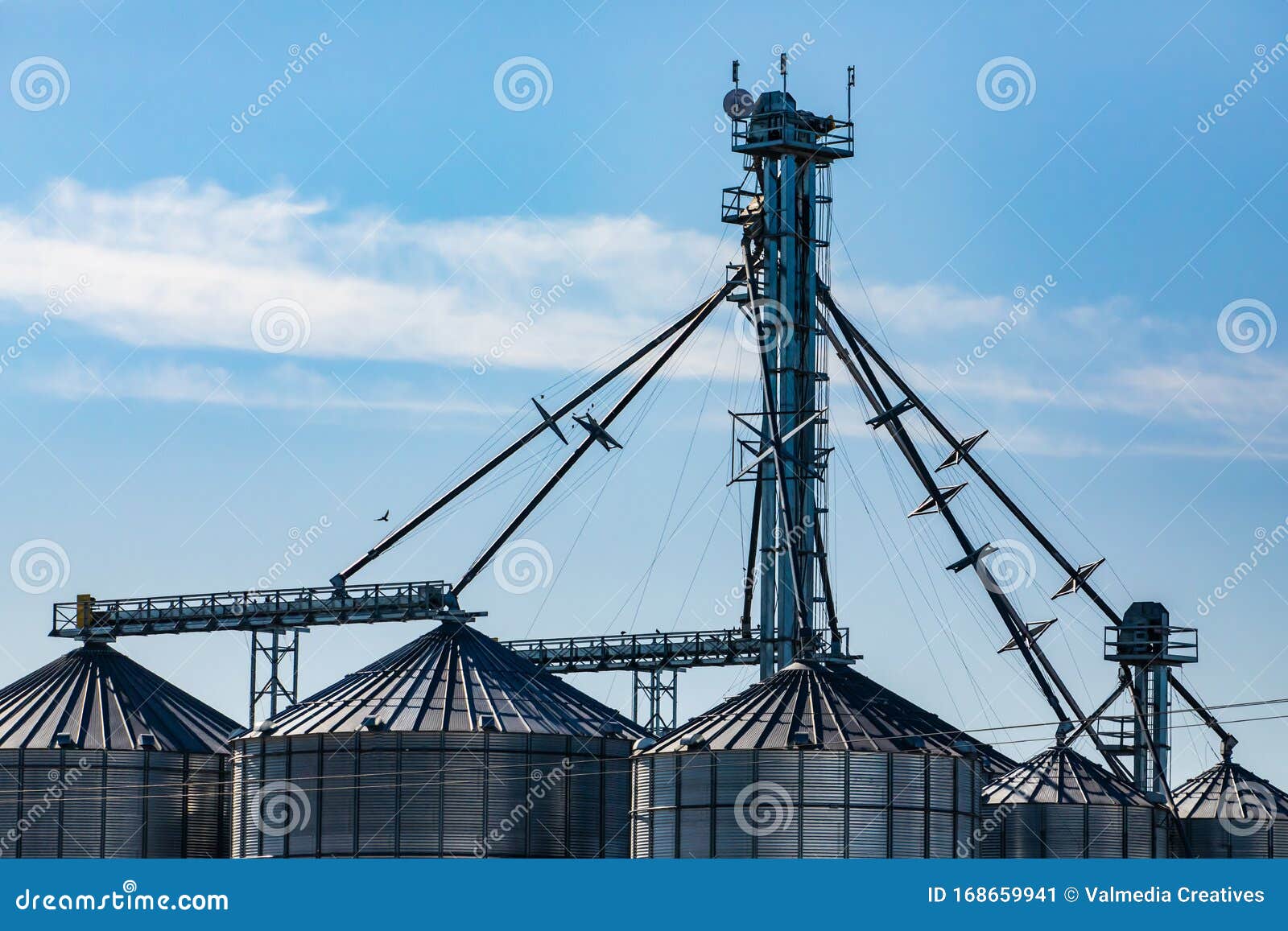 Elevator at Grain Distribution Facility Stock Image - Image of barley ...