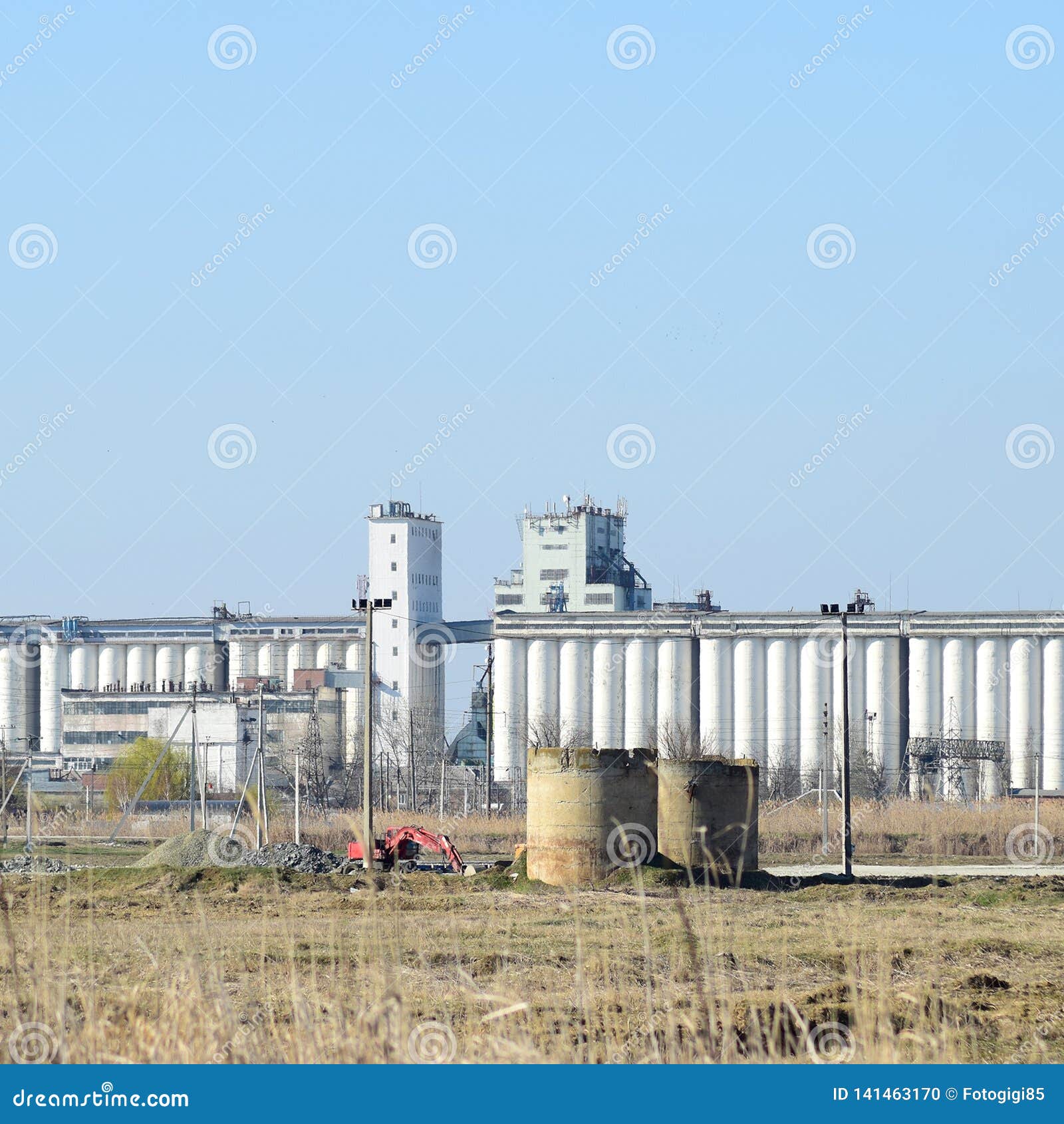Elevator Grain Loading Point And Granary. Complex For Storing Grain ...