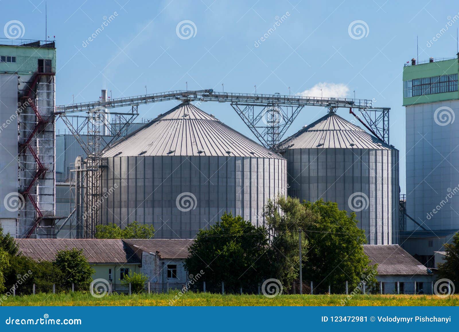 Elevator for Grain Storage. Grain Warehouse Stock Image - Image of barn ...