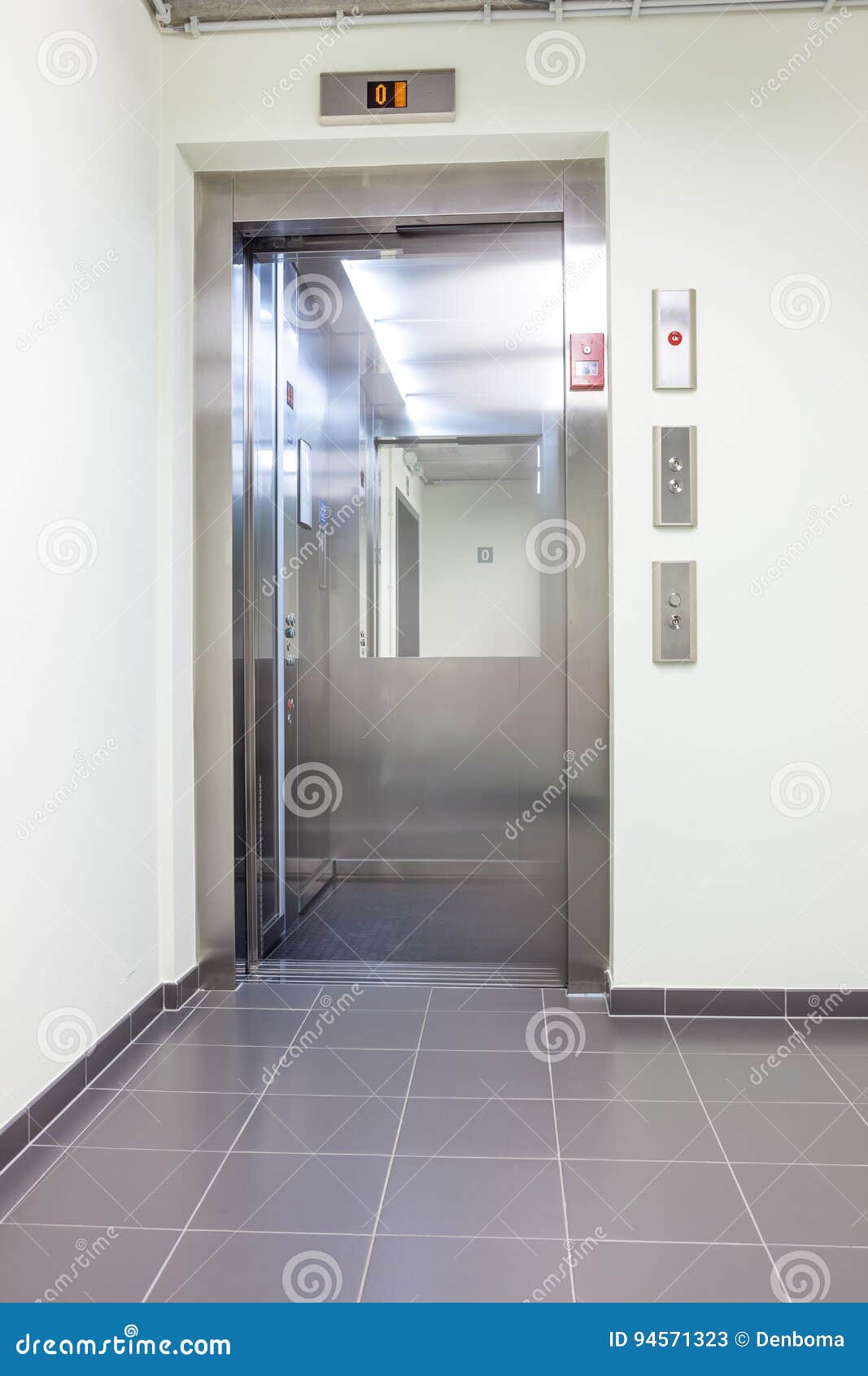 Elevator in the hall stock image. Image of design, stainless - 94571323
