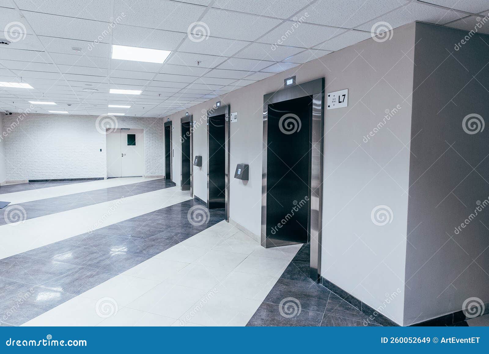 Elevator Hall in New Building Stock Image - Image of interior, hall ...