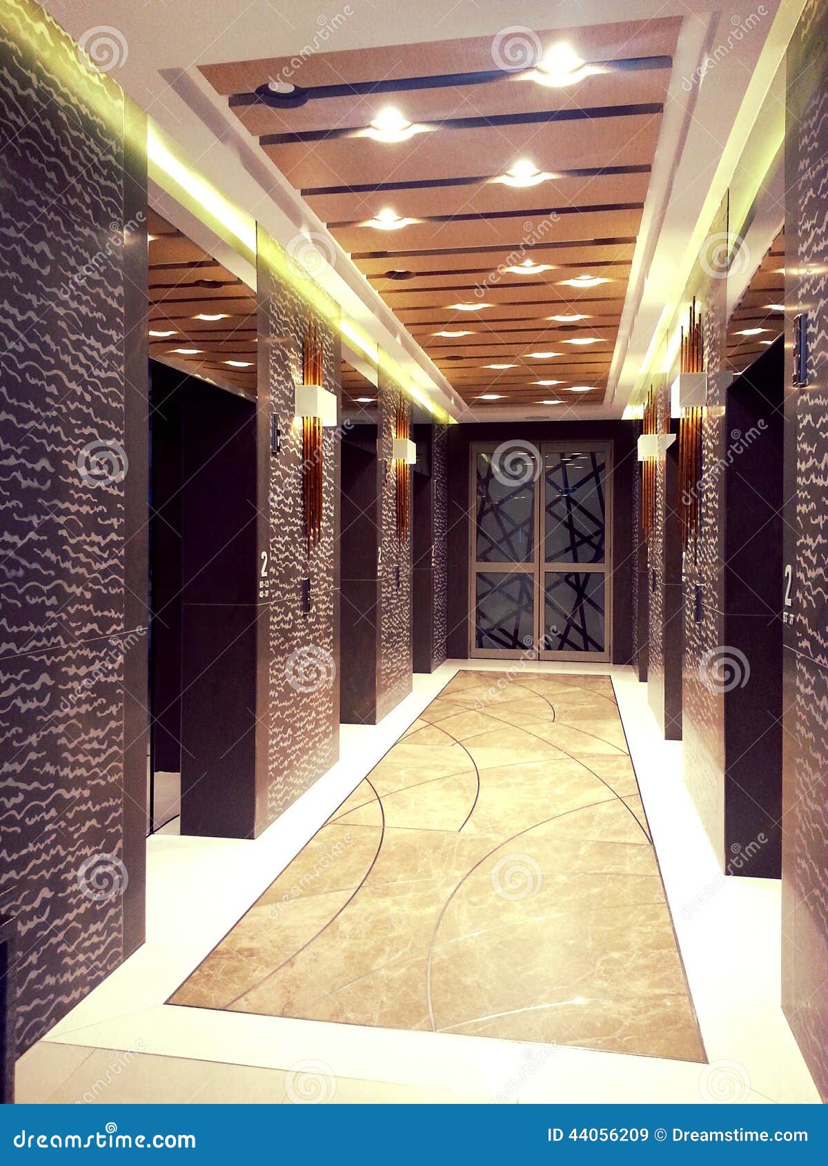 Elevator Hallway stock image. Image of pendent, floors - 44056209