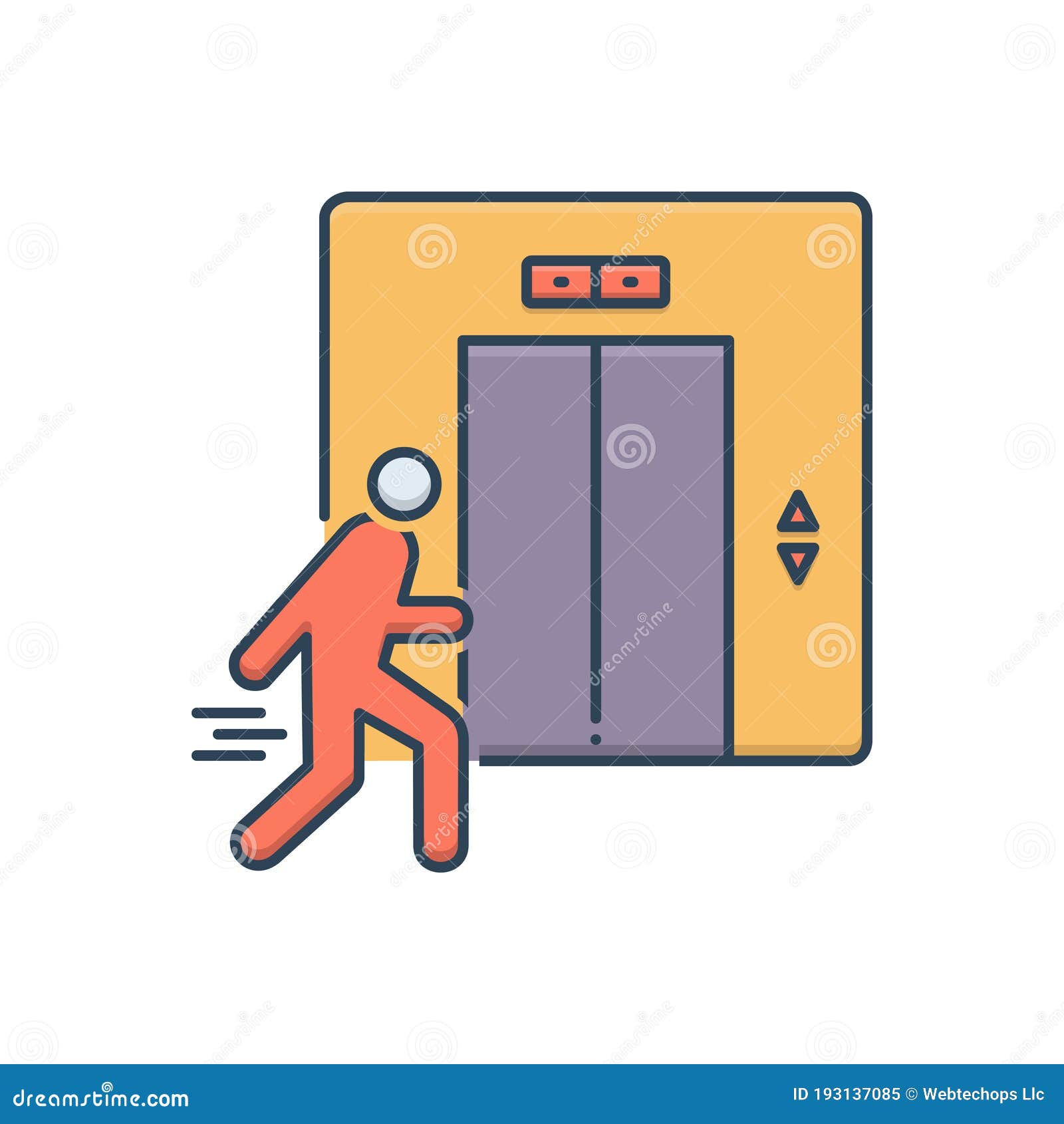 Color Illustration Icon for Elevator, Lift and Staff Stock Illustration ...