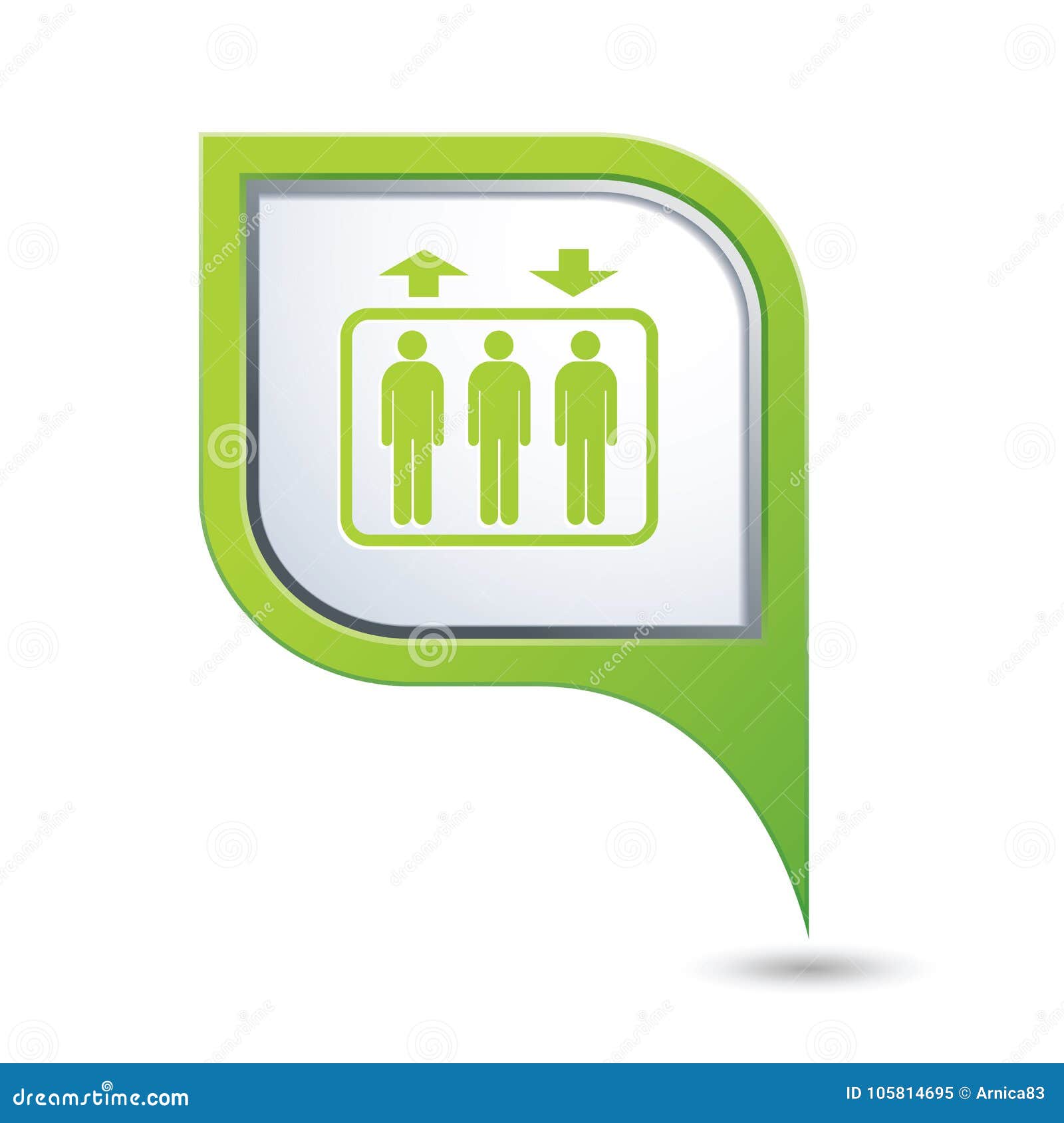 Elevator Icon on the Map Pointer Stock Vector - Illustration of people ...