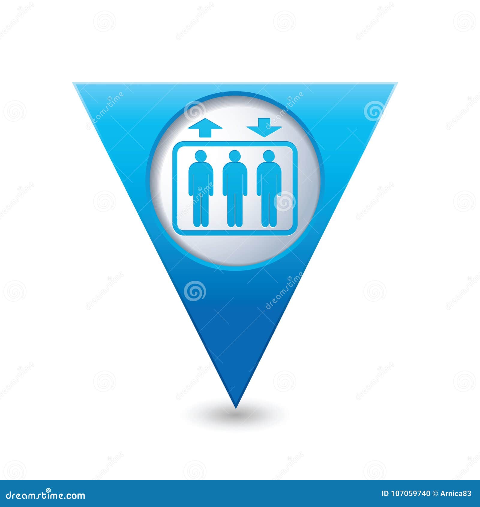 Elevator Icon on the Map Pointer Stock Vector - Illustration of round ...