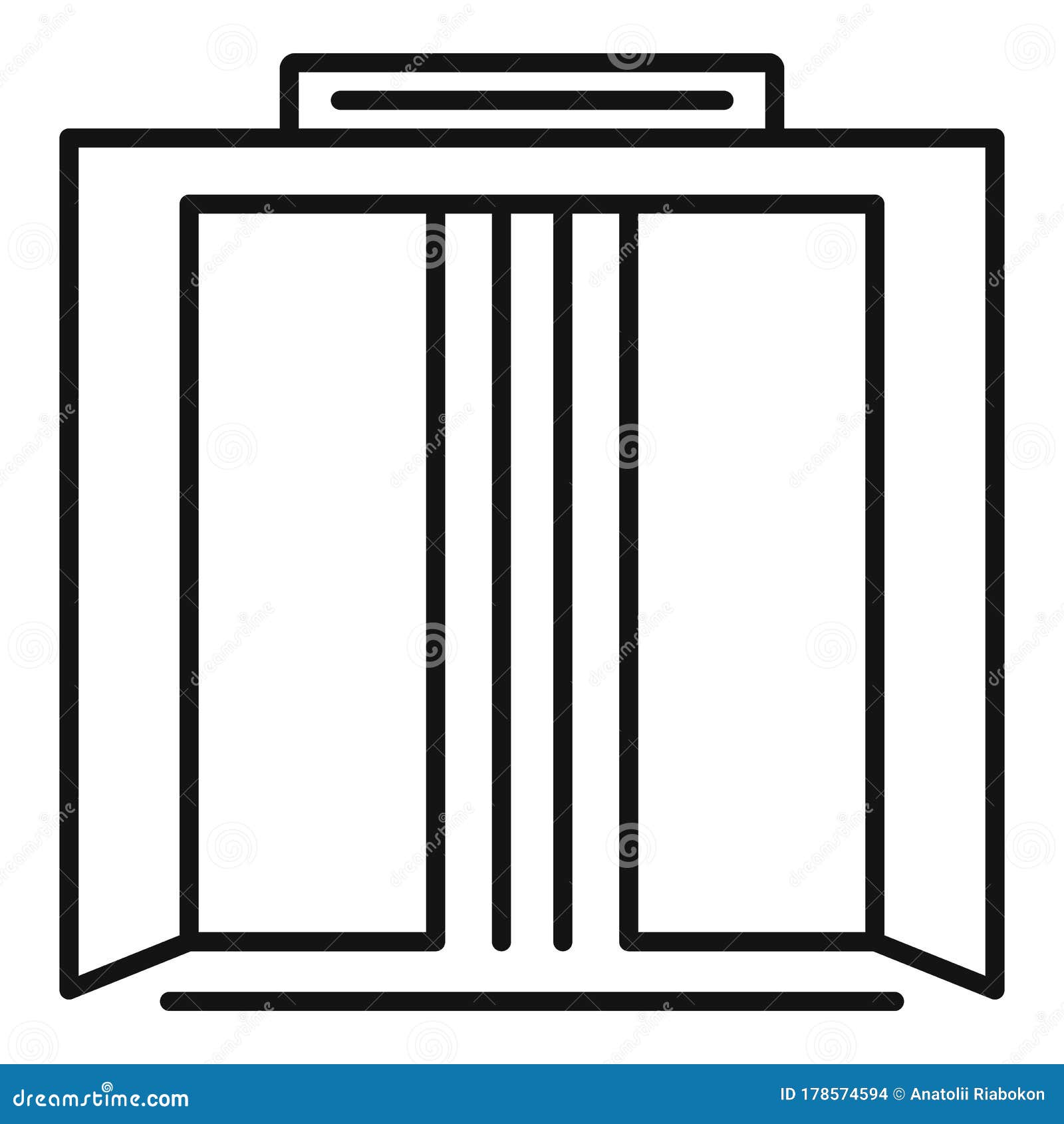 Elevator Icon, Outline Style Stock Vector - Illustration of house ...