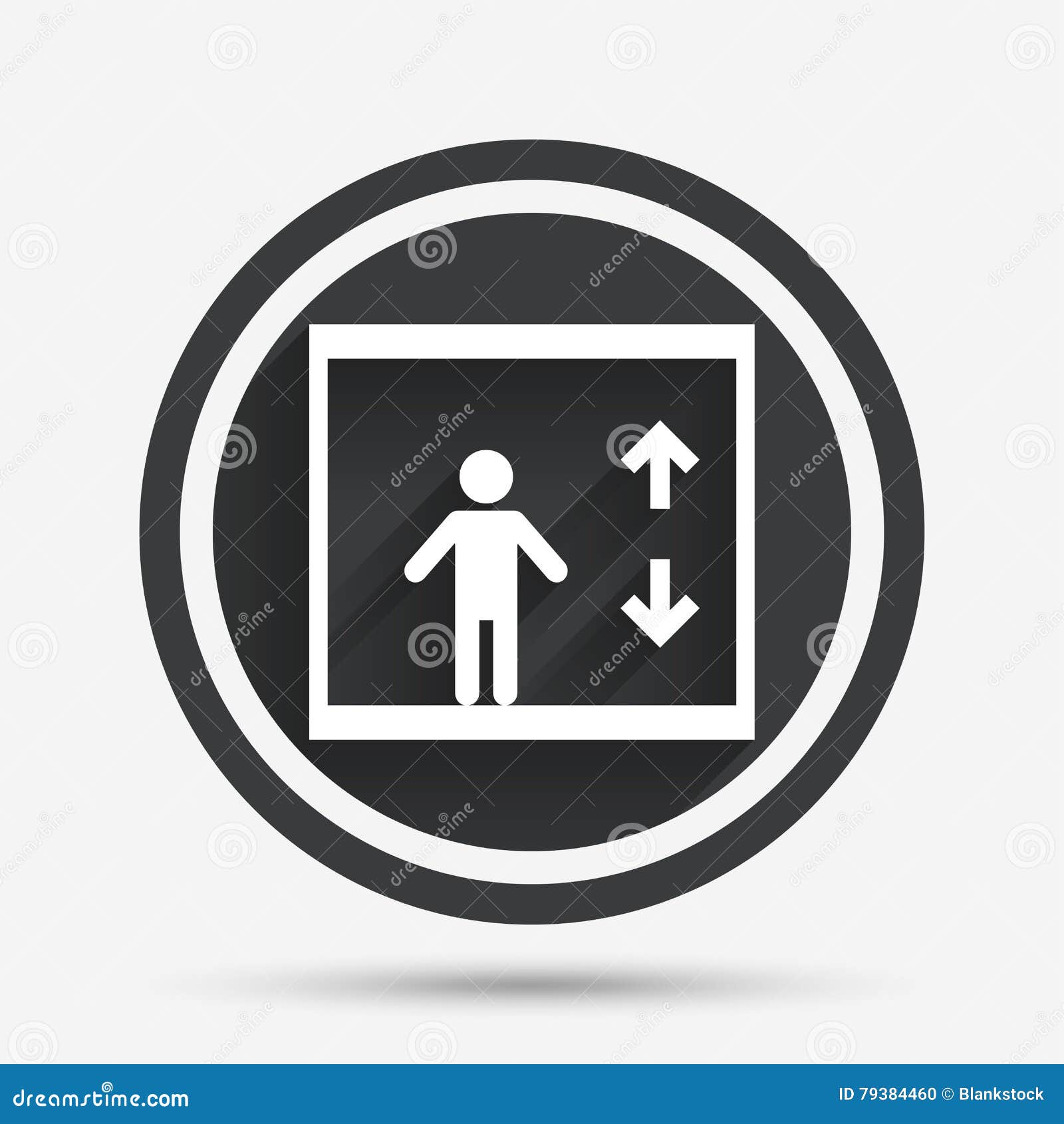 Elevator Icon. Person Symbol with Up Down Arrows. Stock Vector ...