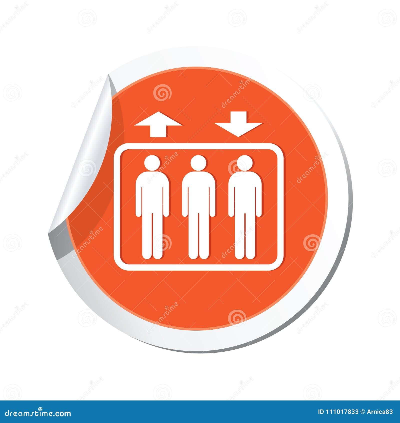 Elevator Icon on the Sticker Stock Vector - Illustration of freeway ...